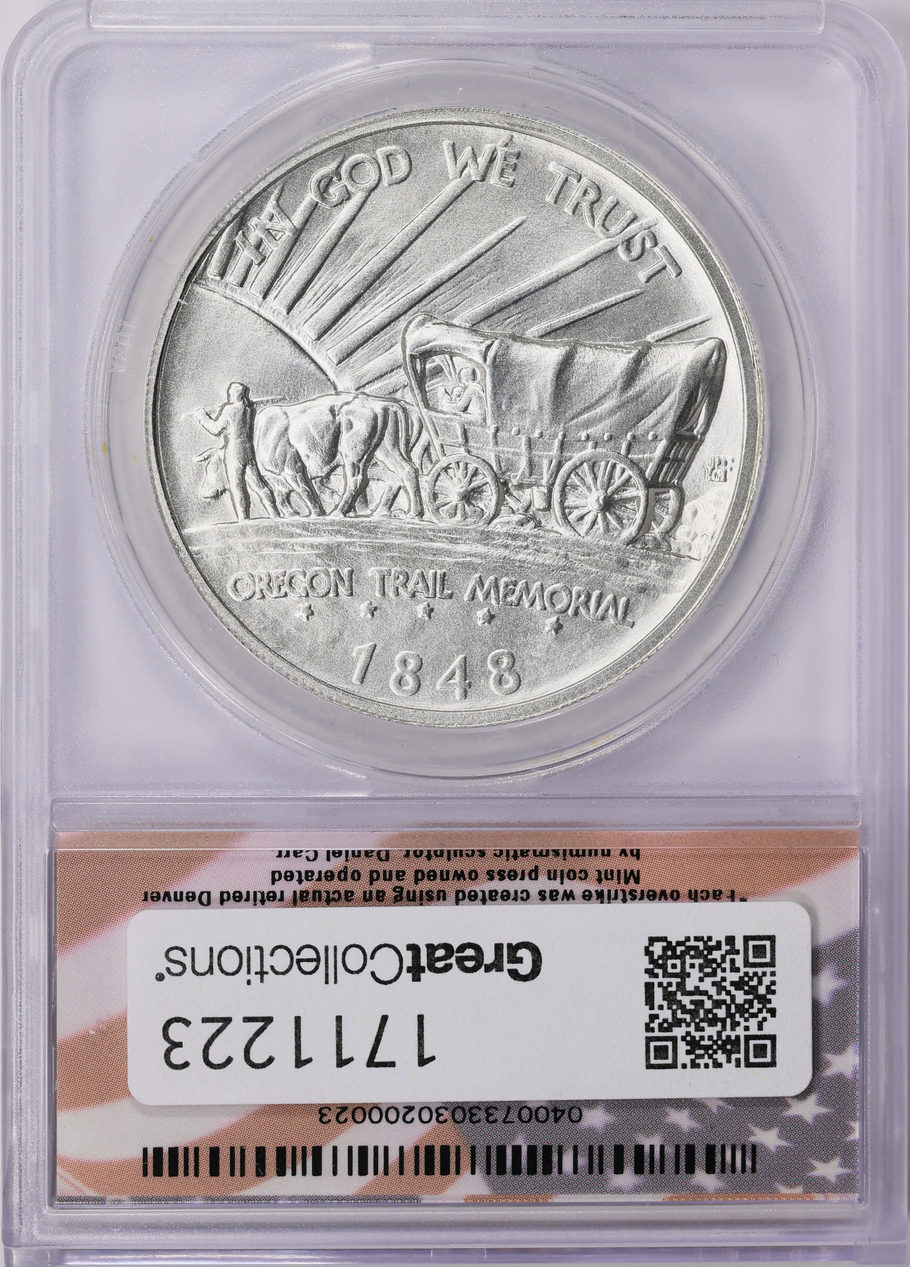 2021 Oregon Trail Memorial Overstruck Silver Eagle Design Dan Carr ...