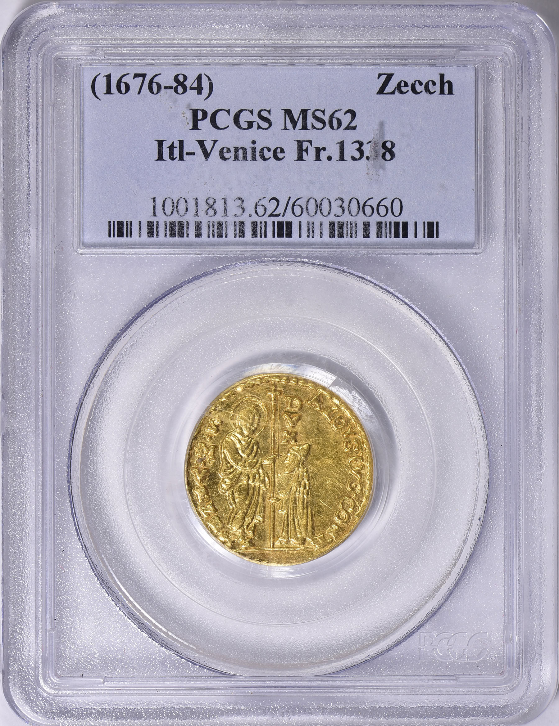 Italy - Venice 1676 Gold Zecchino of Alvise Contarini KM-363 PCGS MS-62 ...