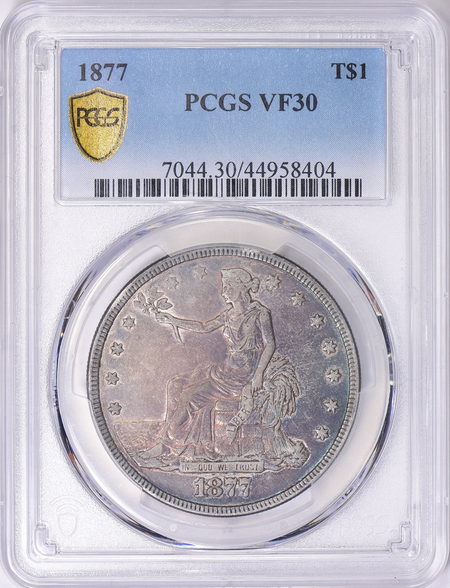 1877 Trade Silver Dollar PCGS VF-30 (Toned) (Item 1711450) | GreatCollections Coin Auctions