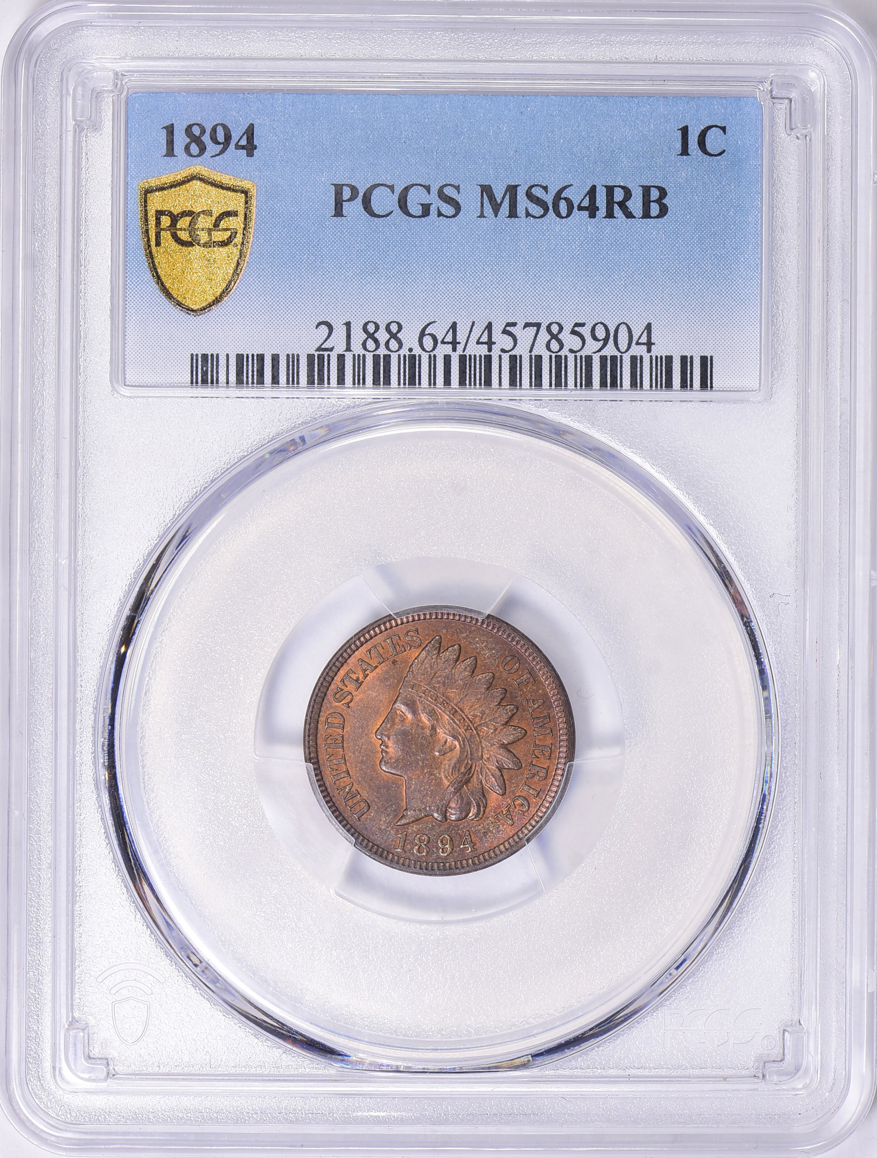 1894 Indian Cent PCGS MS-64 RB (Item 1711451) | GreatCollections Coin Auctions