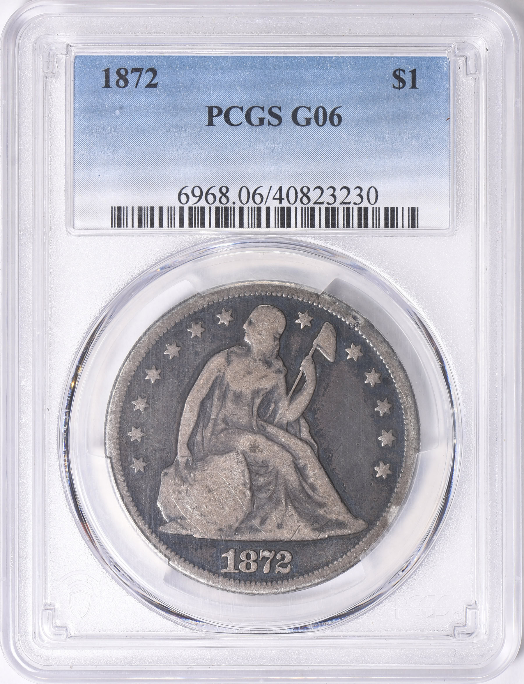 1872 Seated Liberty Silver Dollar PCGS G-06 (Item 1711467) | GreatCollections Coin Auctions
