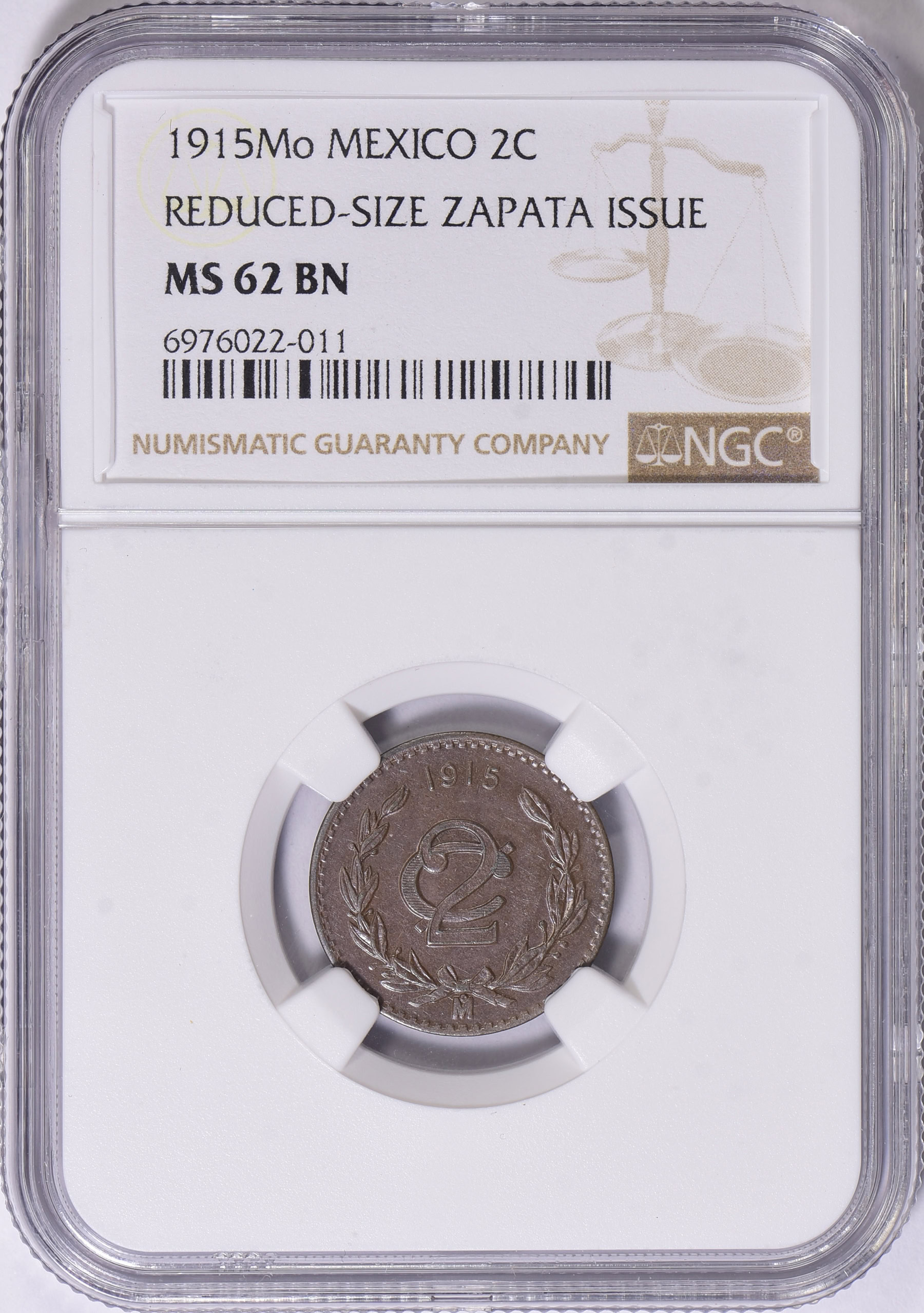 Mexico 1915-Mo Centavo 16mm Zapata Issue KM-416 NGC MS-62 BN (Item ...