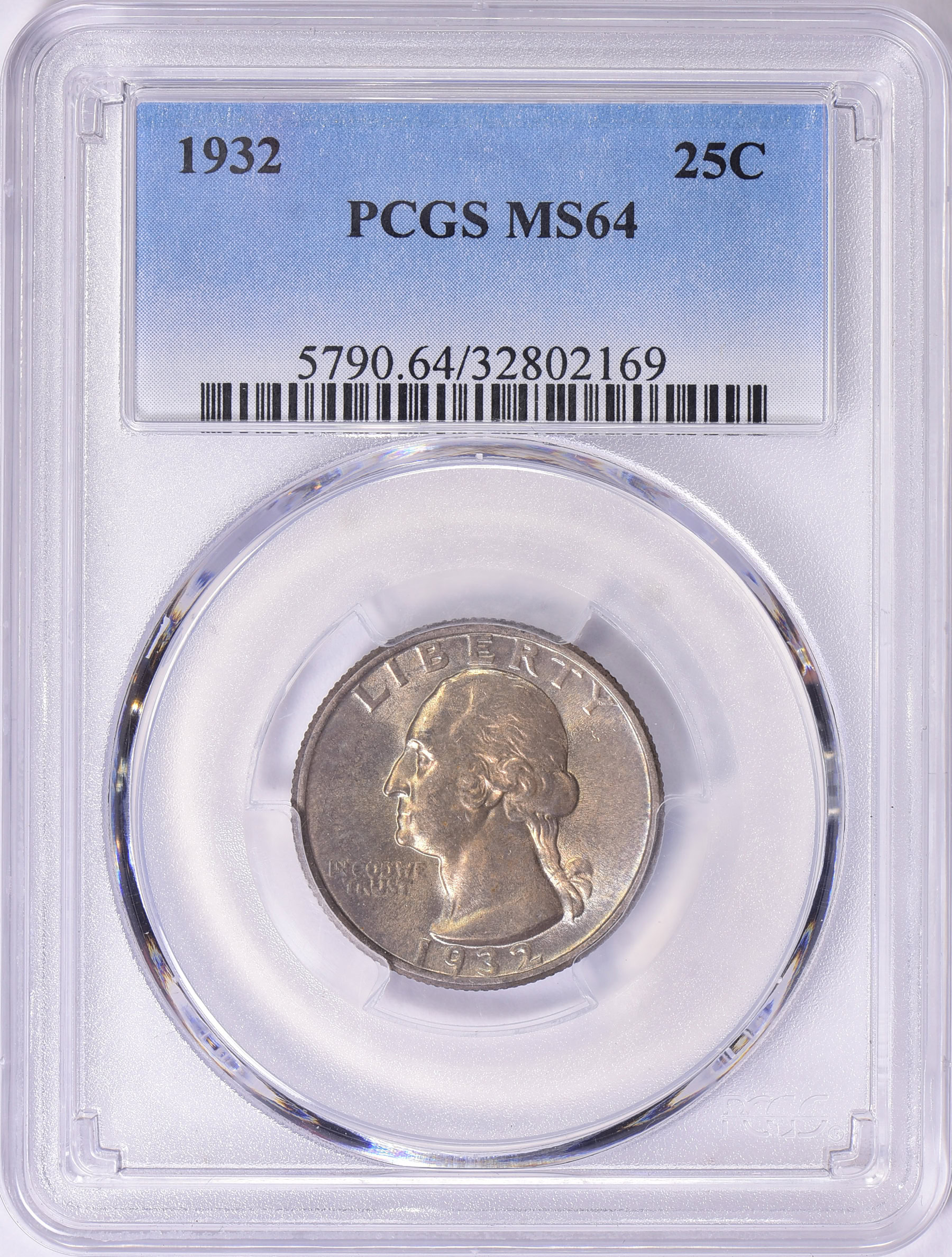 1932 Washington Quarter PCGS MS-64 (Toned) (Item 1711805) | GreatCollections Coin Auctions