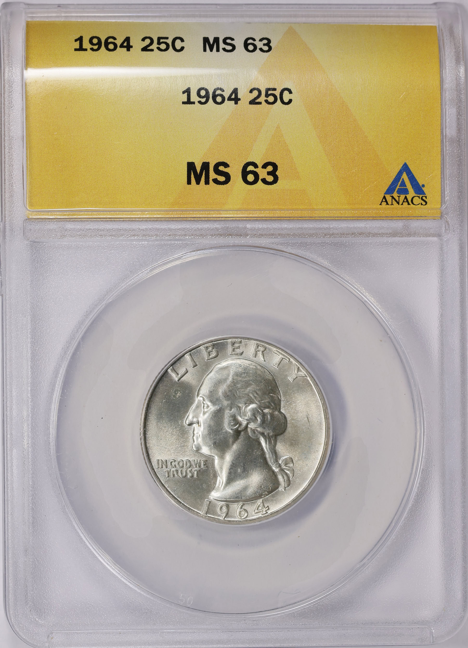 1964 Washington Quarter ANACS MS-63 (Item 1711822) | GreatCollections ...