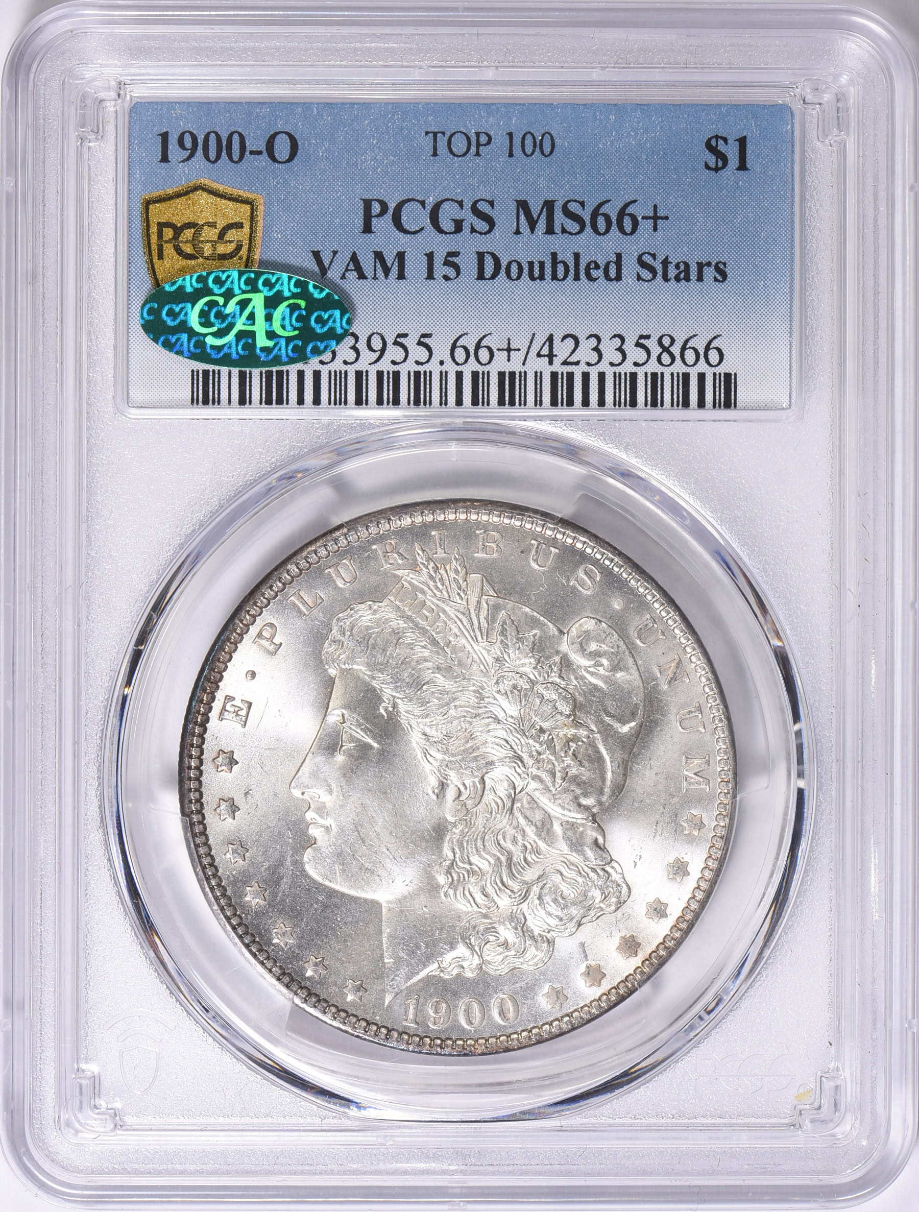 1900-O Morgan Silver Dollar Doubled Stars VAM-15 Top 100 PCGS MS-66+ (CAC Green) (Item 1712011 ...