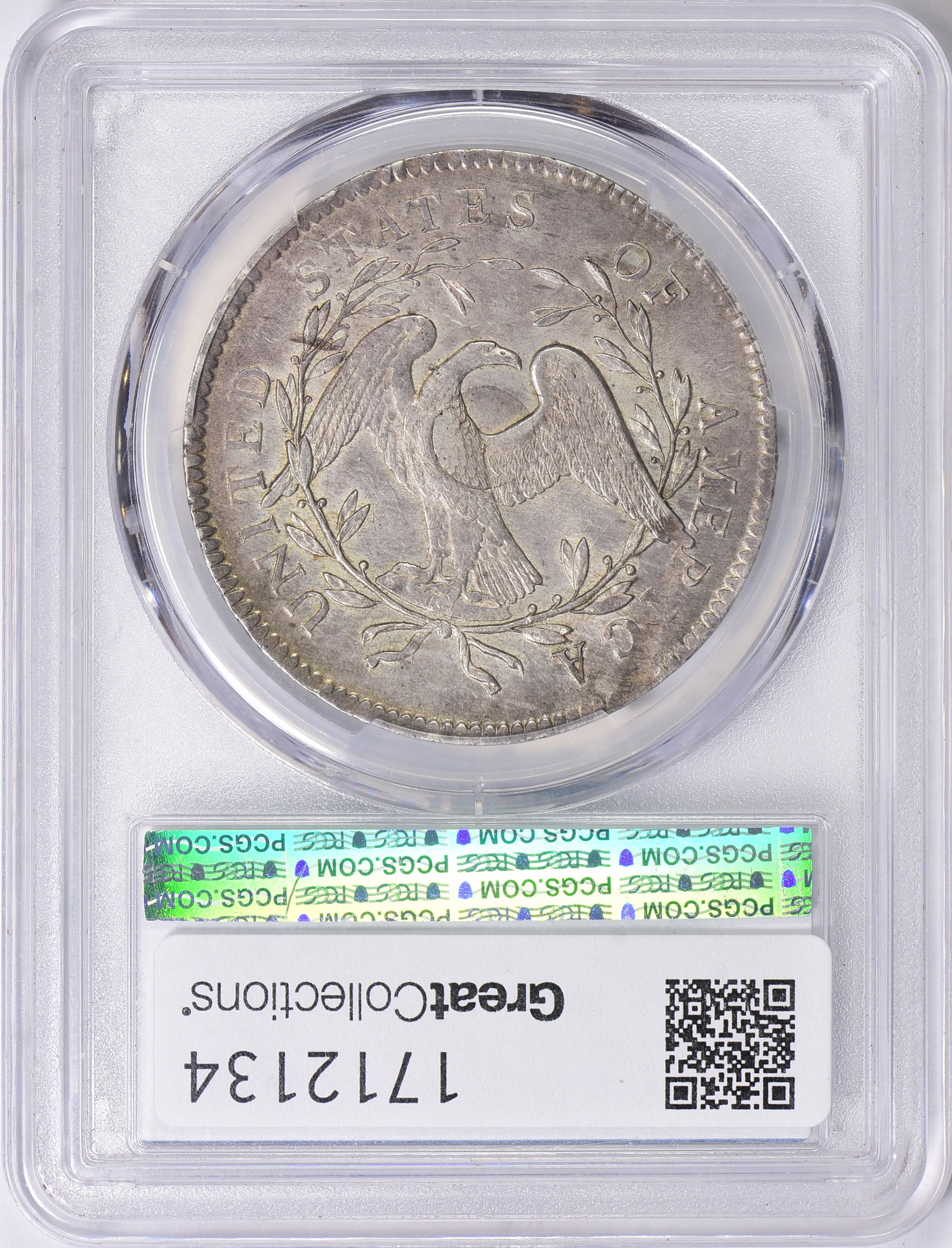 1795 Flowing Hair Silver Dollar Silver Plug PCGS AU-58 (CAC Green ...