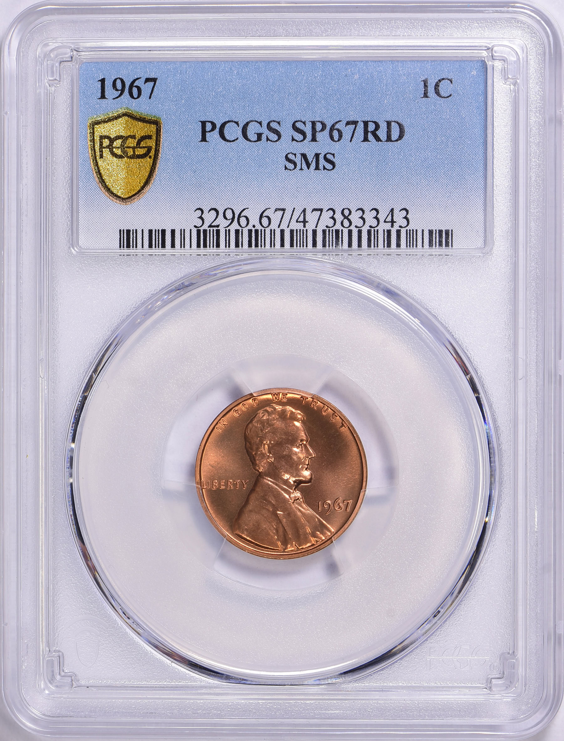1967 Lincoln Cent SMS PCGS SP-67 RD (Item 1712150) | GreatCollections ...