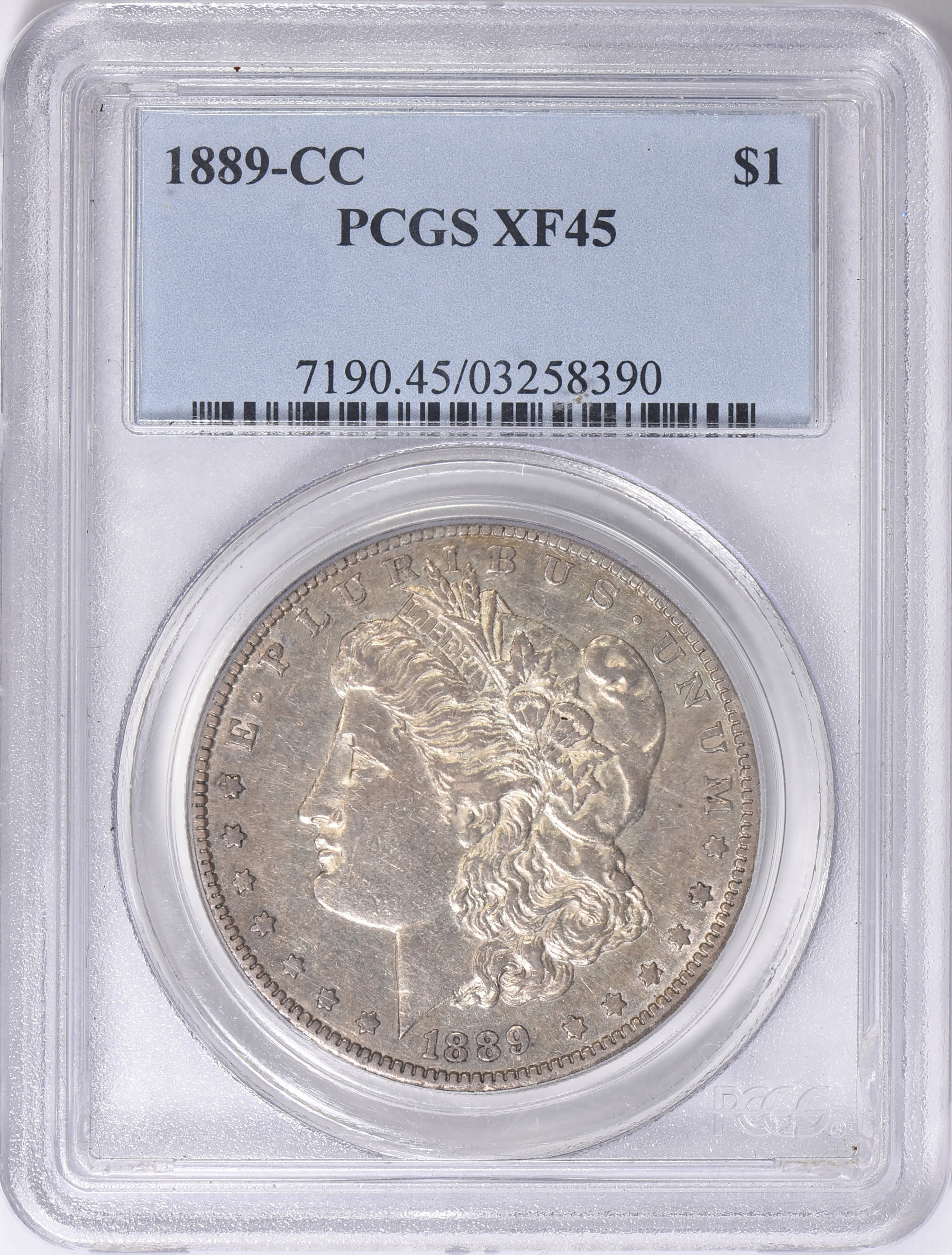 1889-CC Morgan Silver Dollar PCGS XF-45 (Item 1712229) | GreatCollections Coin Auctions