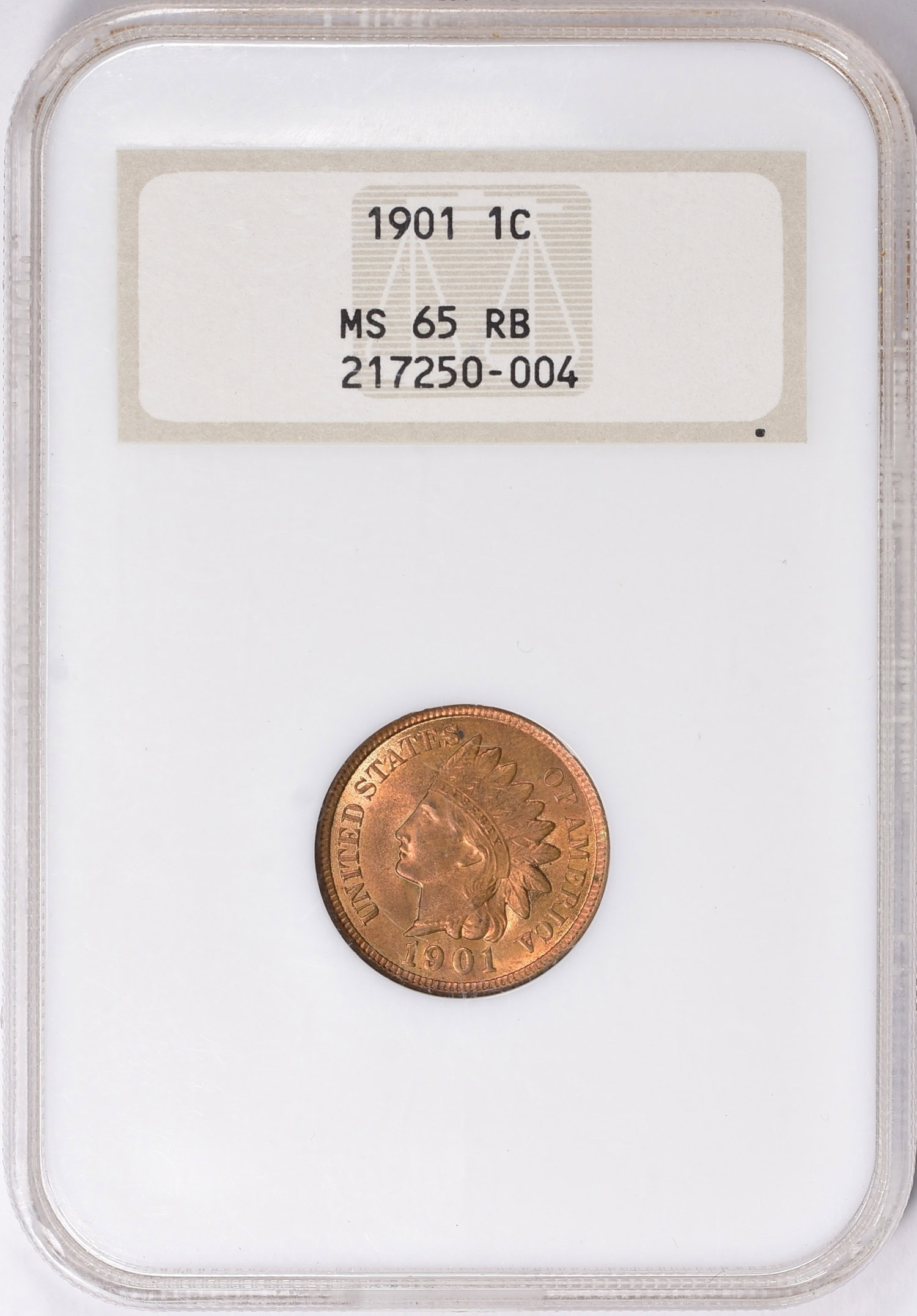 1901 Indian Cent NGC MS-65 RB OH (Item 1712263) | GreatCollections Coin Auctions