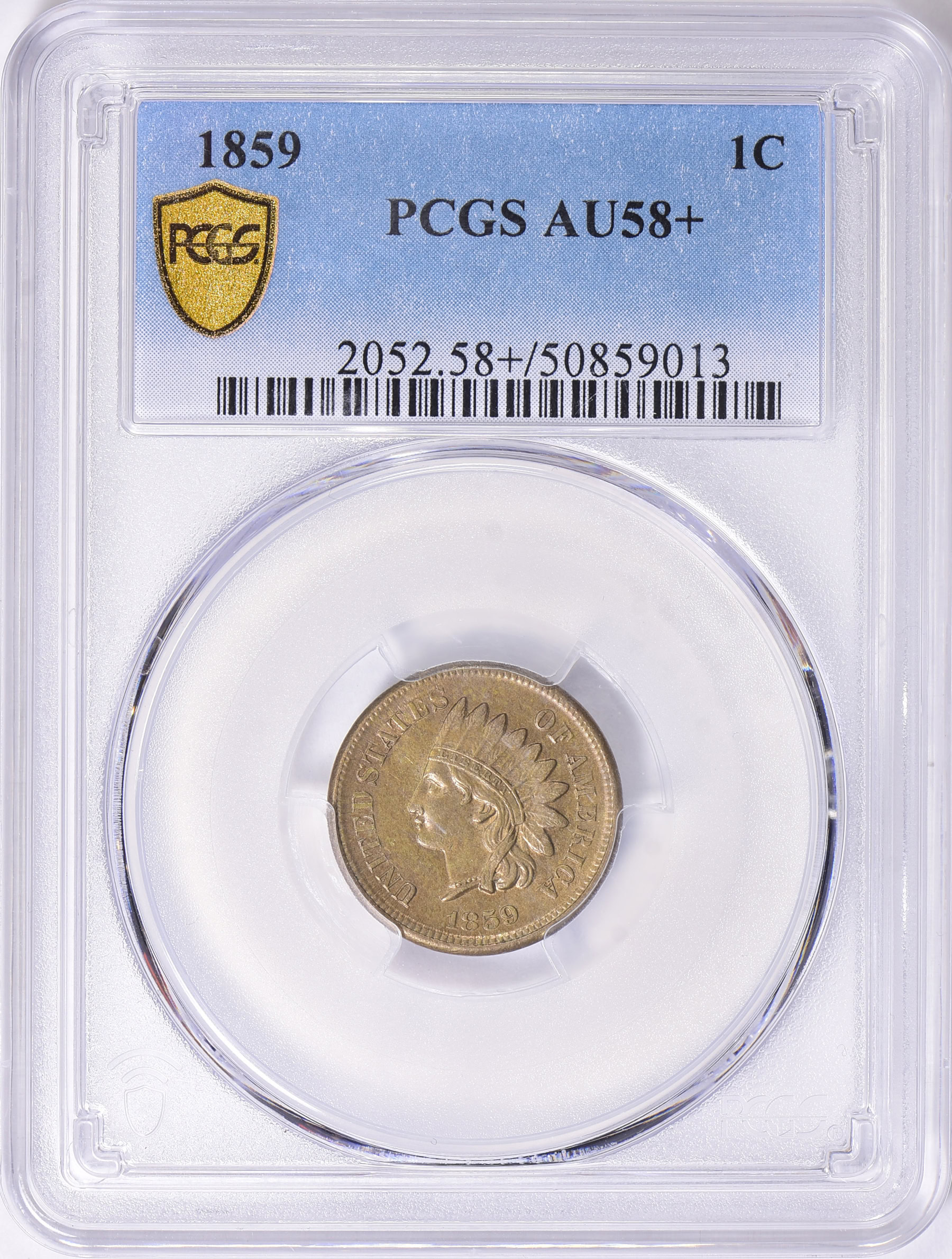 1859 Indian Cent PCGS AU-58+ (Item 1712264) | GreatCollections Coin ...