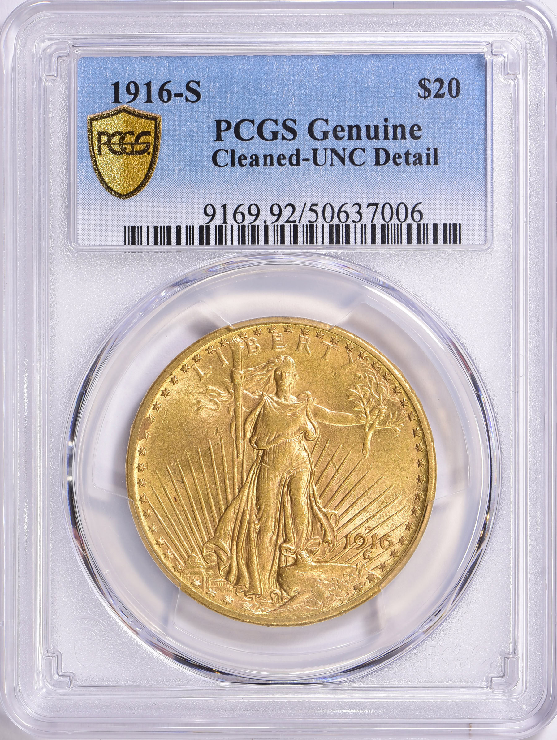 1916-S Saint-Gaudens Gold Double Eagle PCGS Genuine Unc Details (Item 1712268 ...