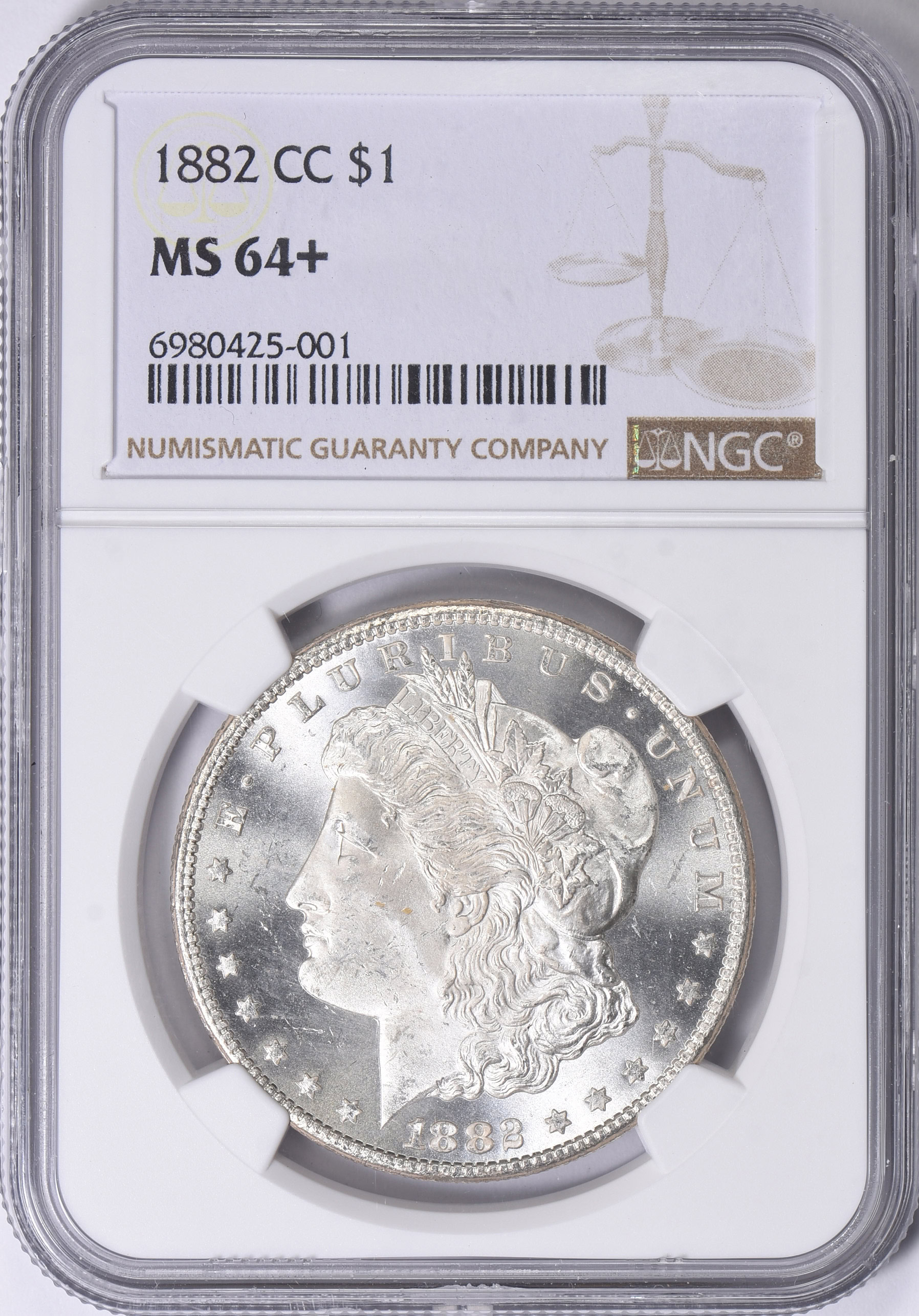 1882-CC Morgan Silver Dollar NGC MS-64+ (Item 1712315) | GreatCollections Coin Auctions