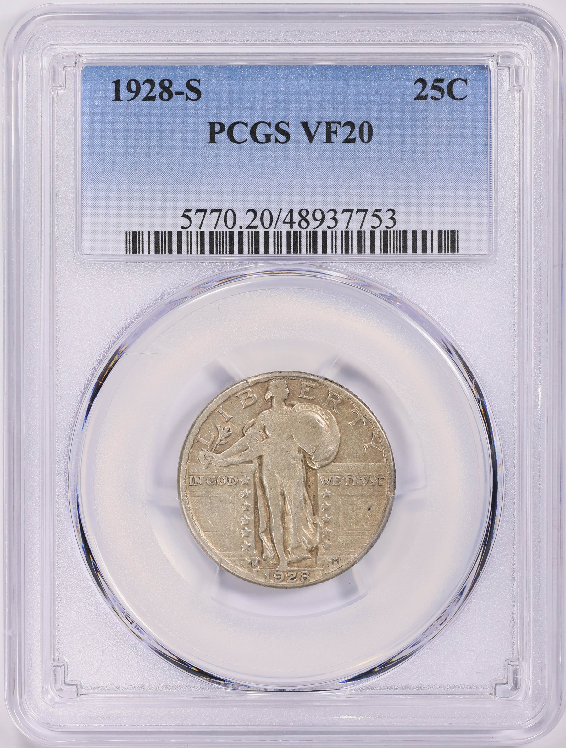 1928-S Standing Liberty Quarter PCGS VF-20 (Item 1712392 ...