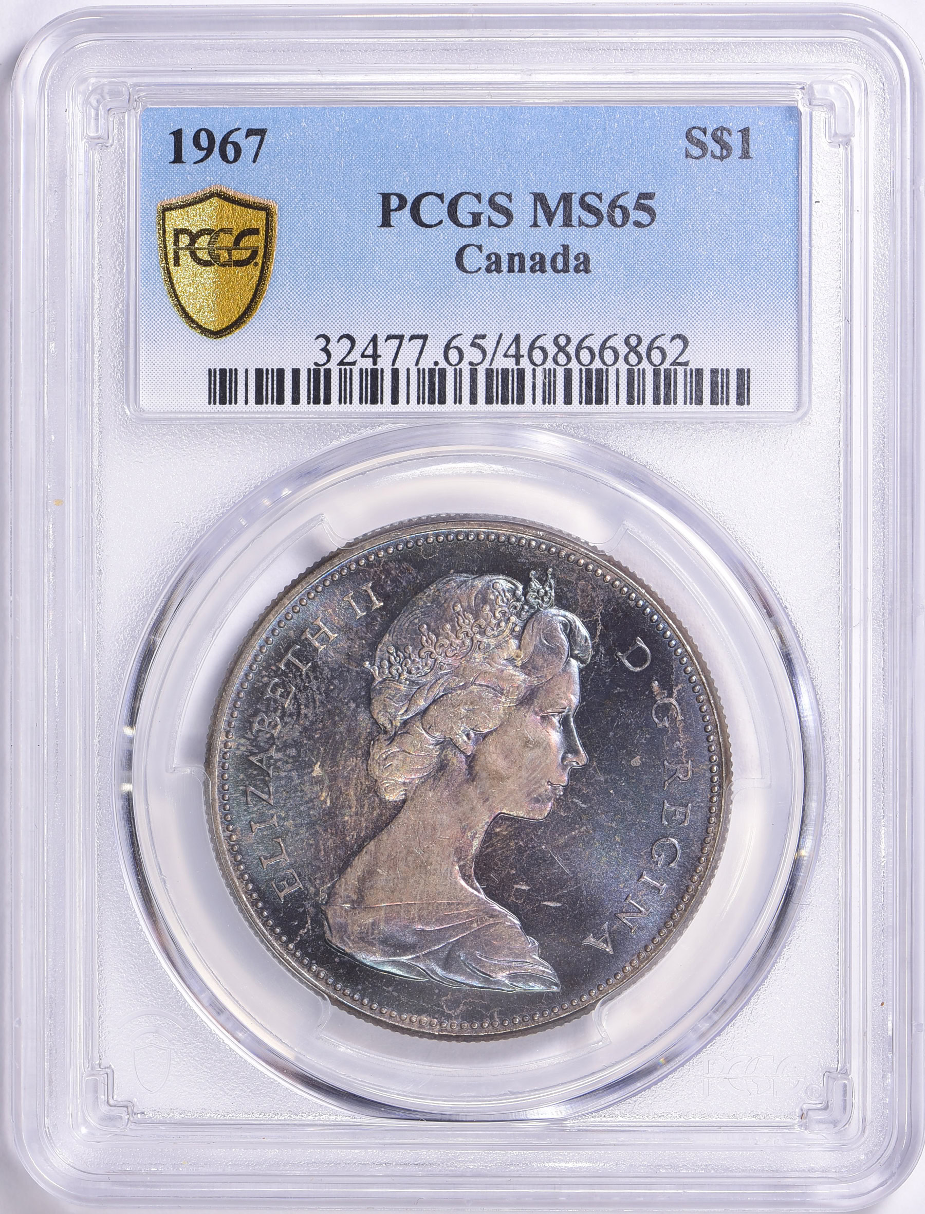 Canada 1967 Silver Dollar Confederation Centennial KM-70 PCGS MS-65 ...