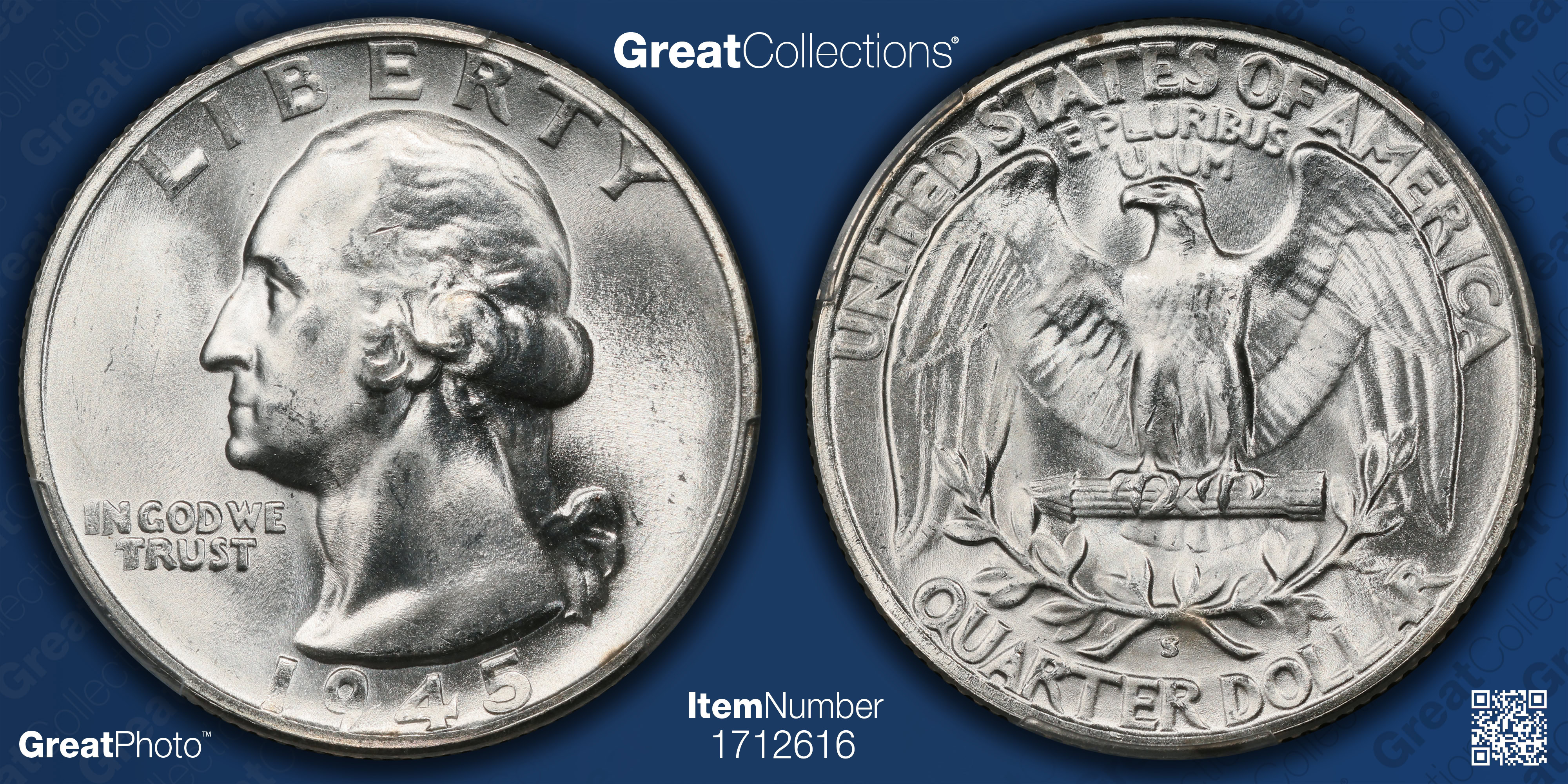1945-S Washington Quarter Doubled Die Obverse FS-102 PCGS MS-66 (Item ...