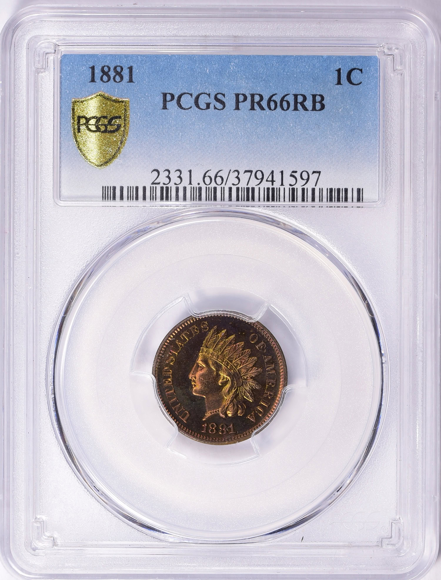 1881 Indian Cent PCGS Proof-66 RB (Toned) (Item 1712622) | GreatCollections Coin Auctions