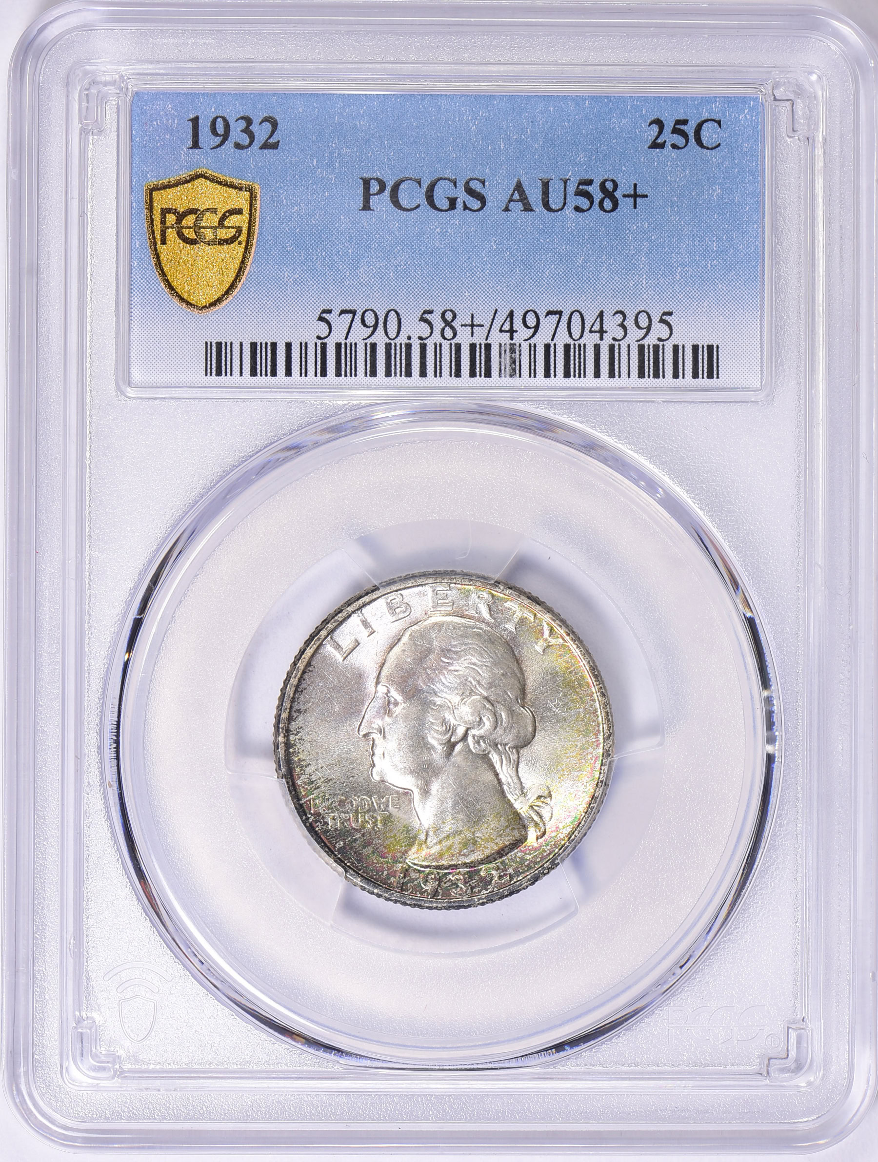 1932 Washington Quarter PCGS AU-58+ (Toned) (Item 1712662) | GreatCollections Coin Auctions