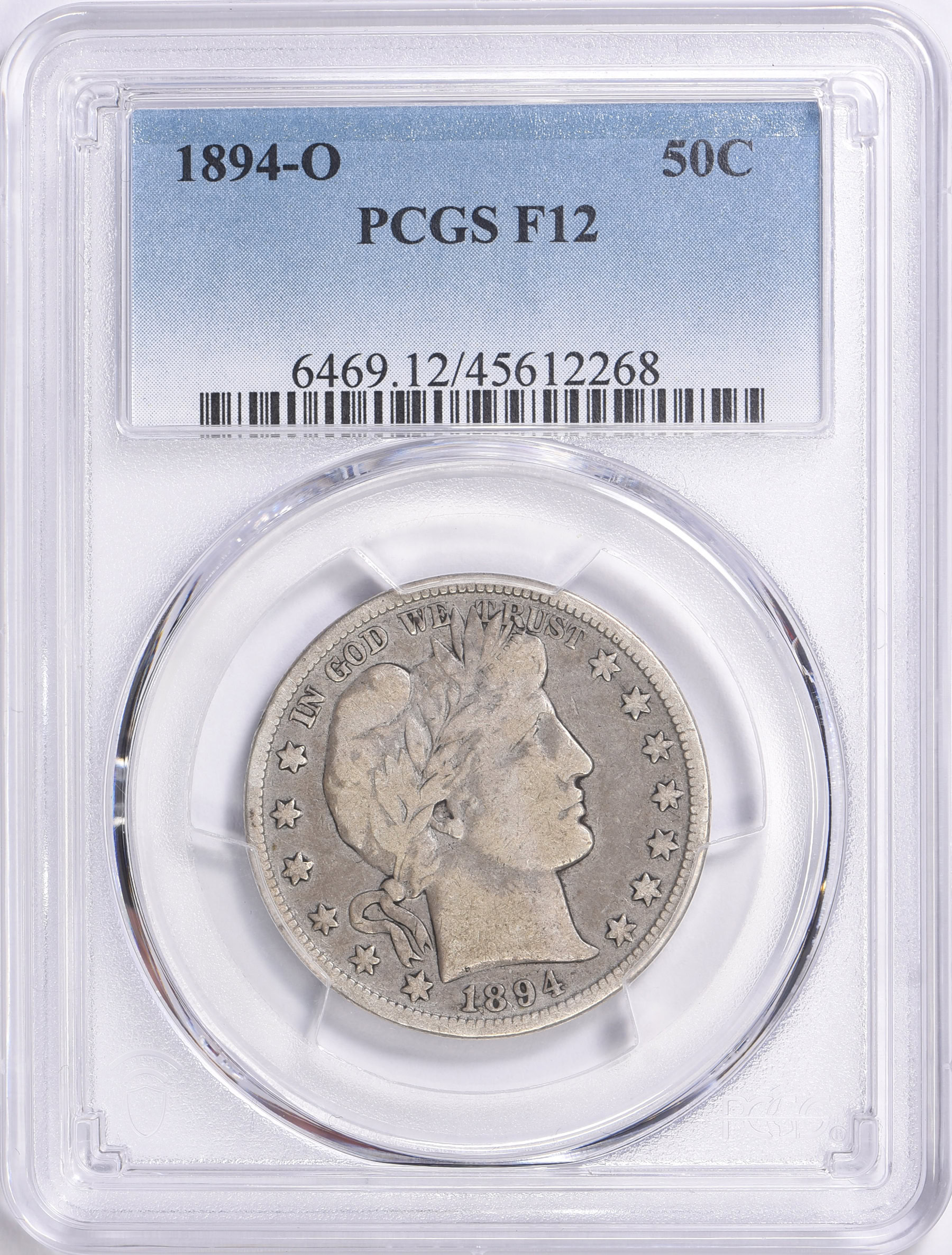 1894-O Barber Half Dollar PCGS F-12 (Item 1712874) | GreatCollections Coin Auctions