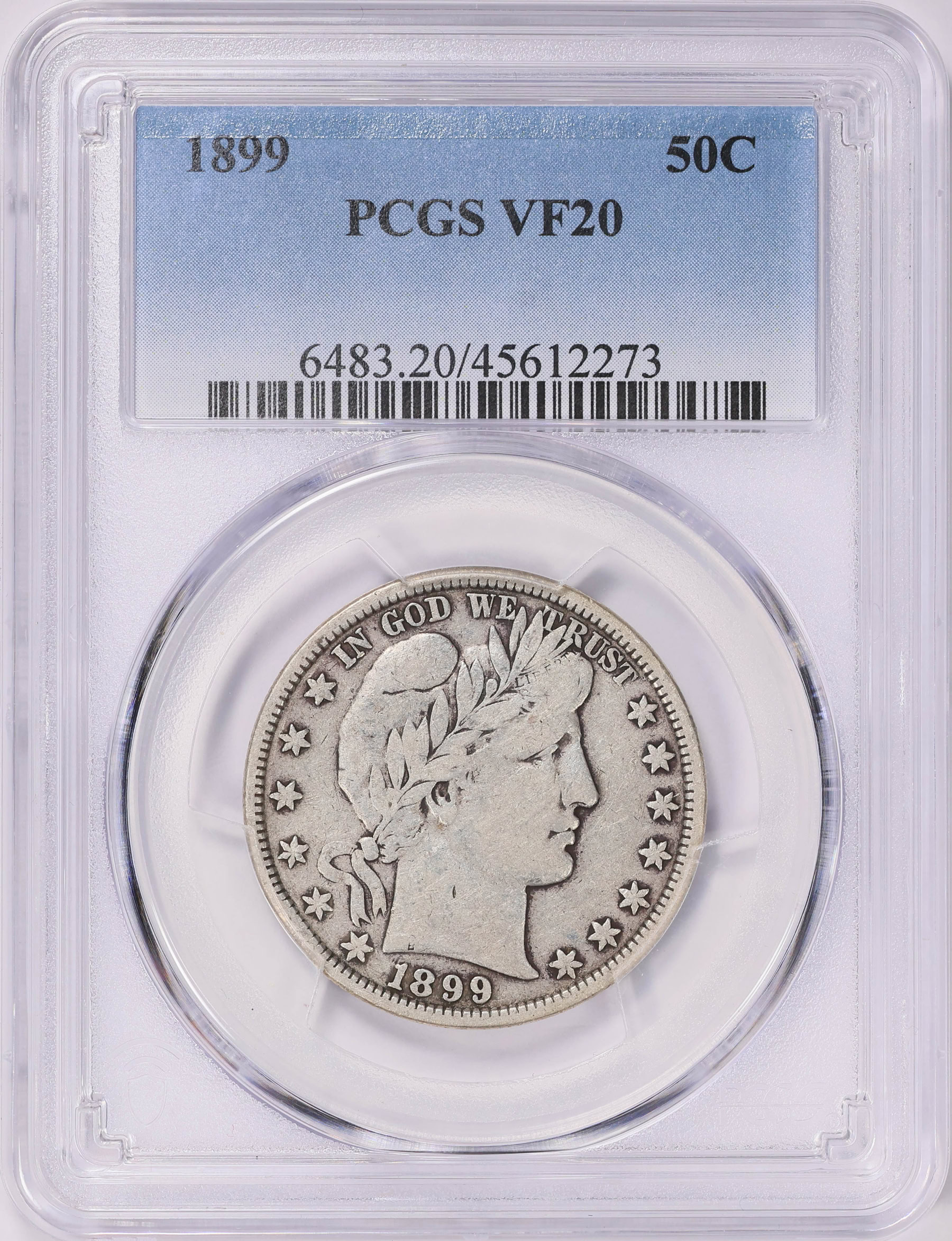 1899 Barber Half Dollar PCGS VF-20 (Item 1712879) | GreatCollections ...