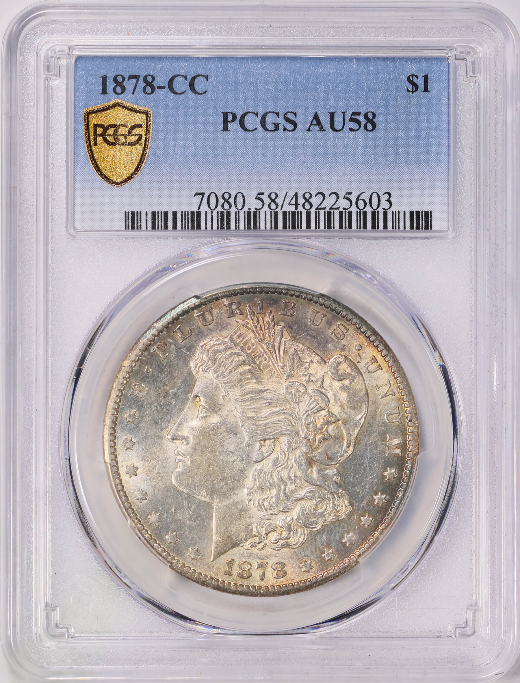 1878-CC Morgan Silver Dollar PCGS AU-58 (Toned) (Item 1712951) | GreatCollections Coin Auctions