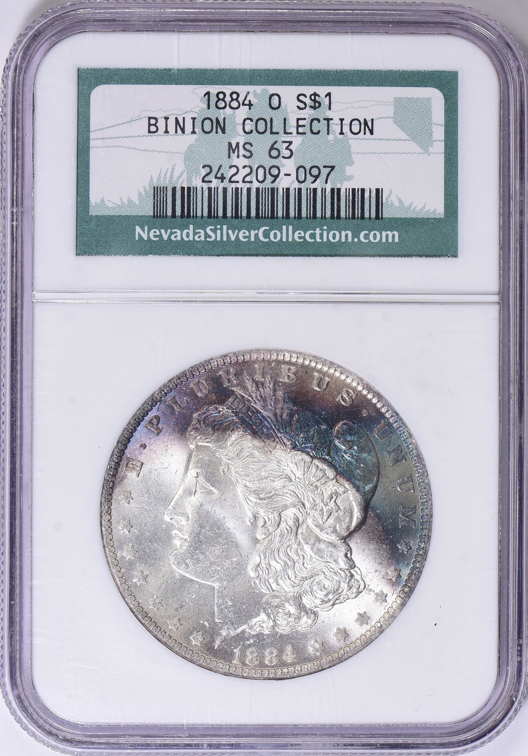 1884-O Morgan Silver Dollar NGC MS-63 (Toned) (Binion Collection) (Item 1712962 ...