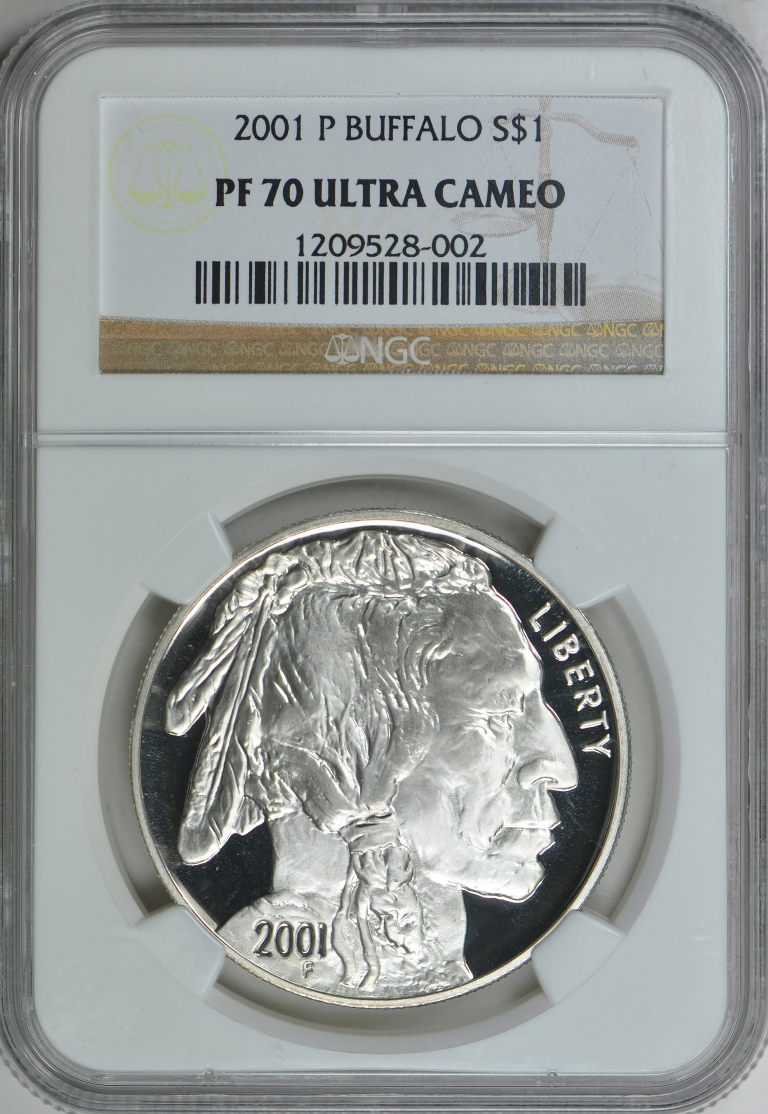2001-P American Buffalo Silver Dollar NGC Proof-70 UC (Item 1712995 ...