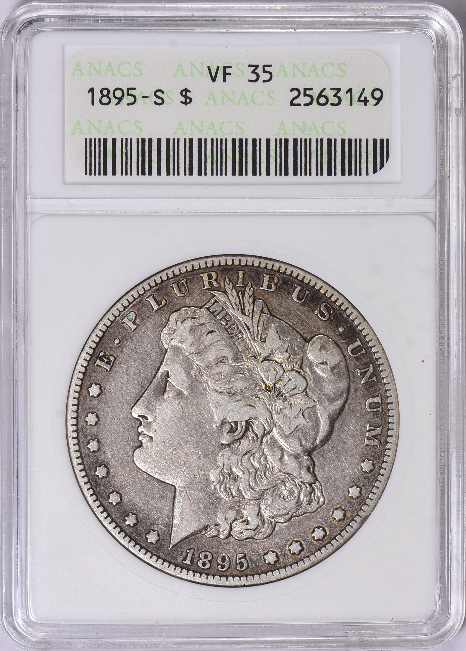1895-S Morgan Silver Dollar ANACS VF-35 OH (Item 1713035) | GreatCollections Coin Auctions