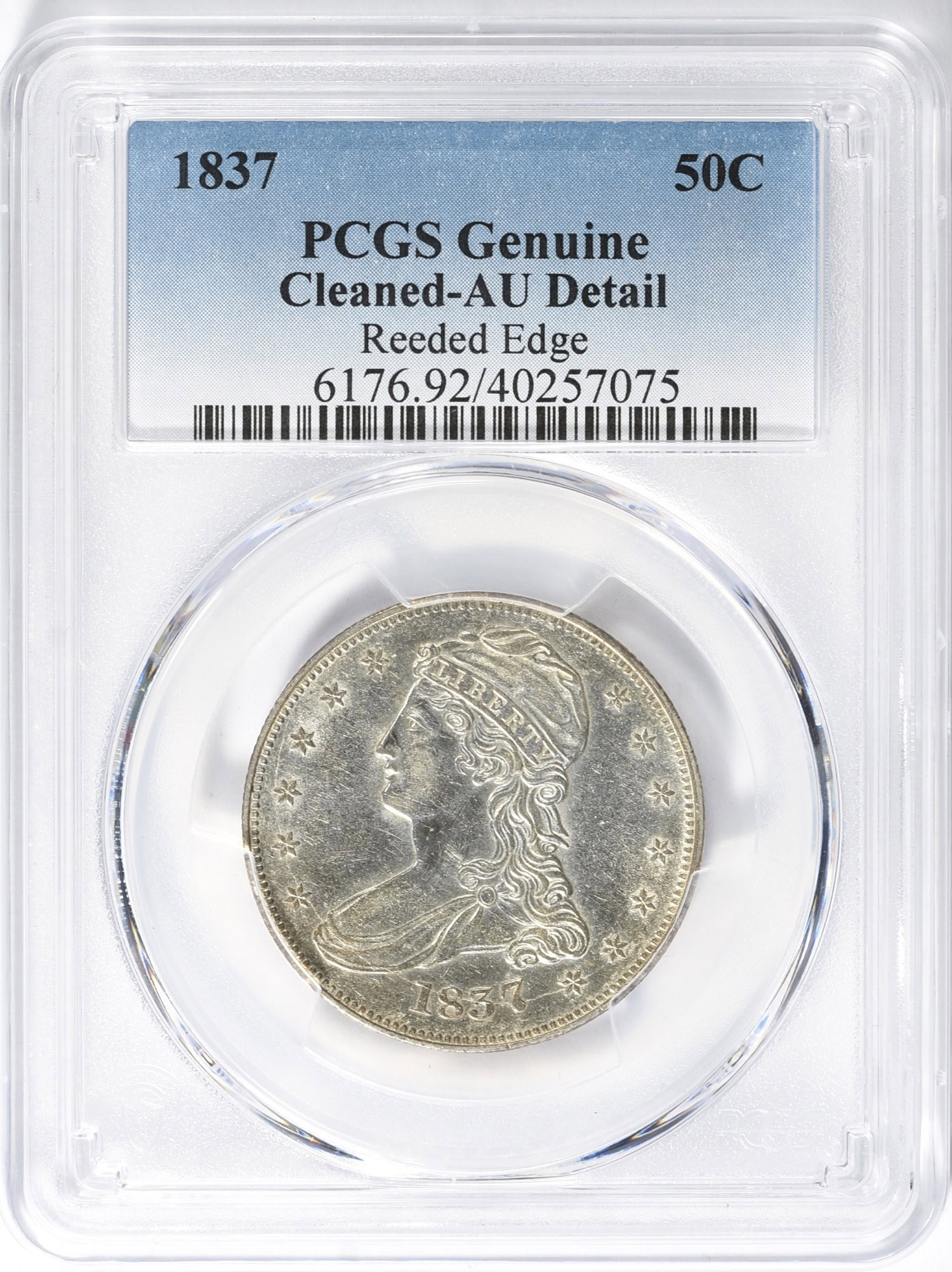 1837 Capped Bust Half Dollar Reeded Edge PCGS Genuine AU Details (Item 1713223 ...