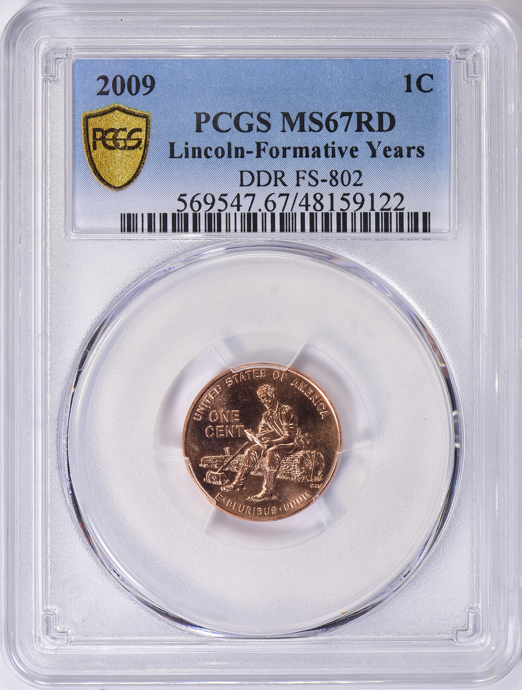 2009 Lincoln Cent Formative Years Doubled Die Reverse FS-802 PCGS MS-67 ...
