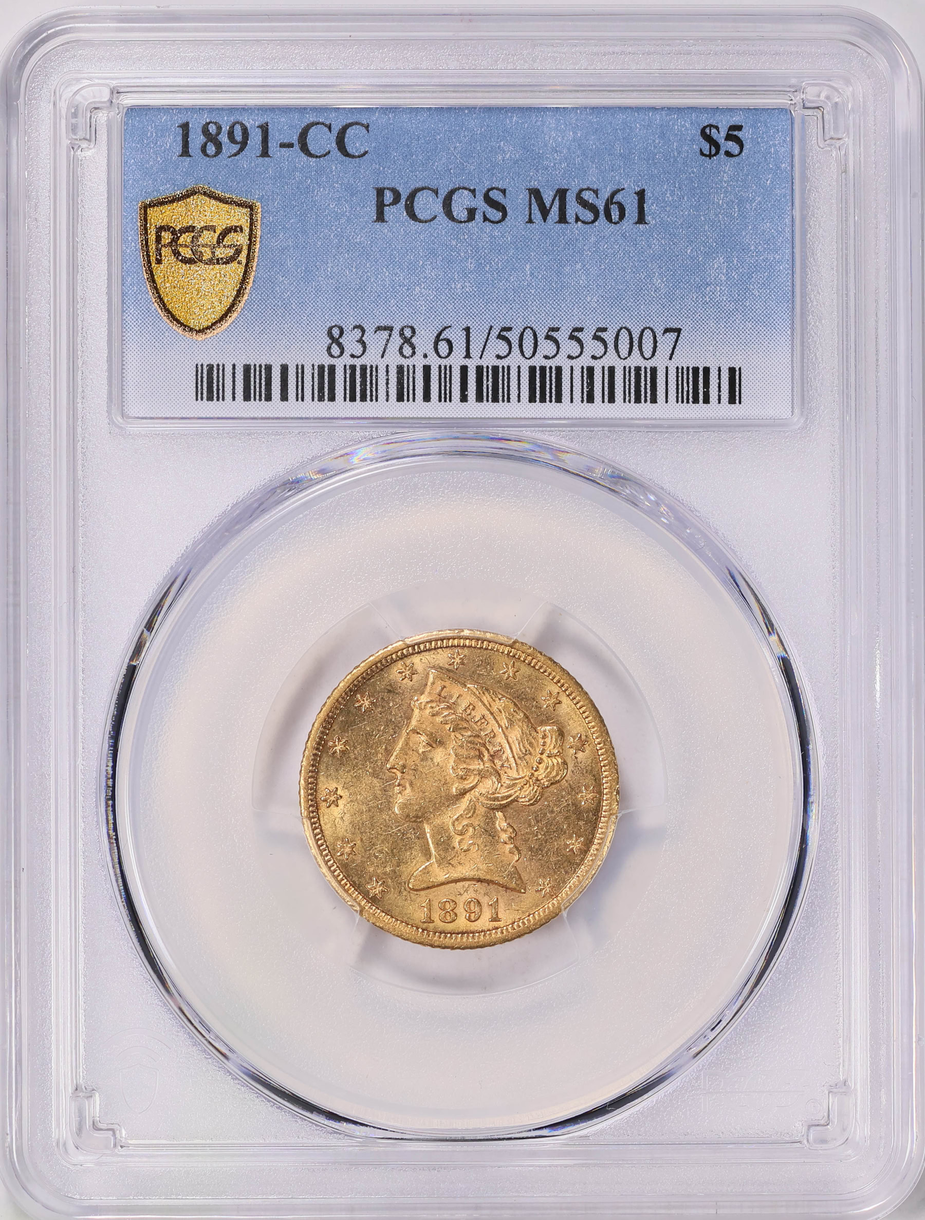 1891-CC Liberty Gold Half Eagle PCGS MS-61 (Item 1713300) | GreatCollections Coin Auctions