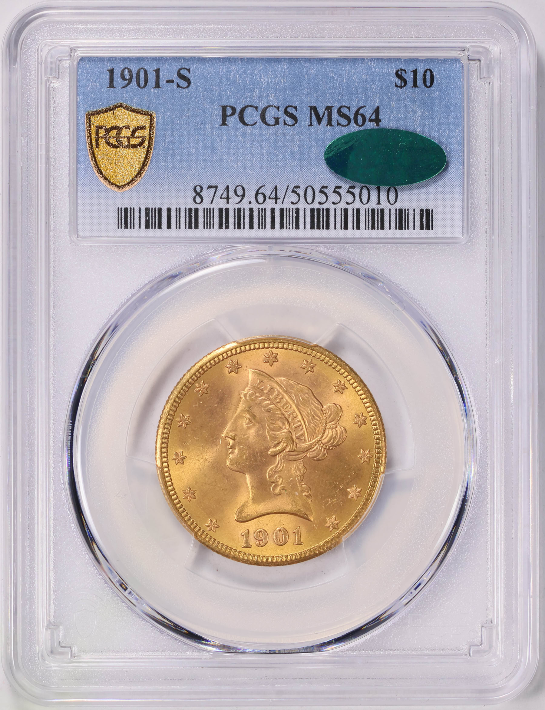 1901-S Liberty Gold Eagle PCGS MS-64 (CAC Green) (Item 1713301) | GreatCollections Coin Auctions