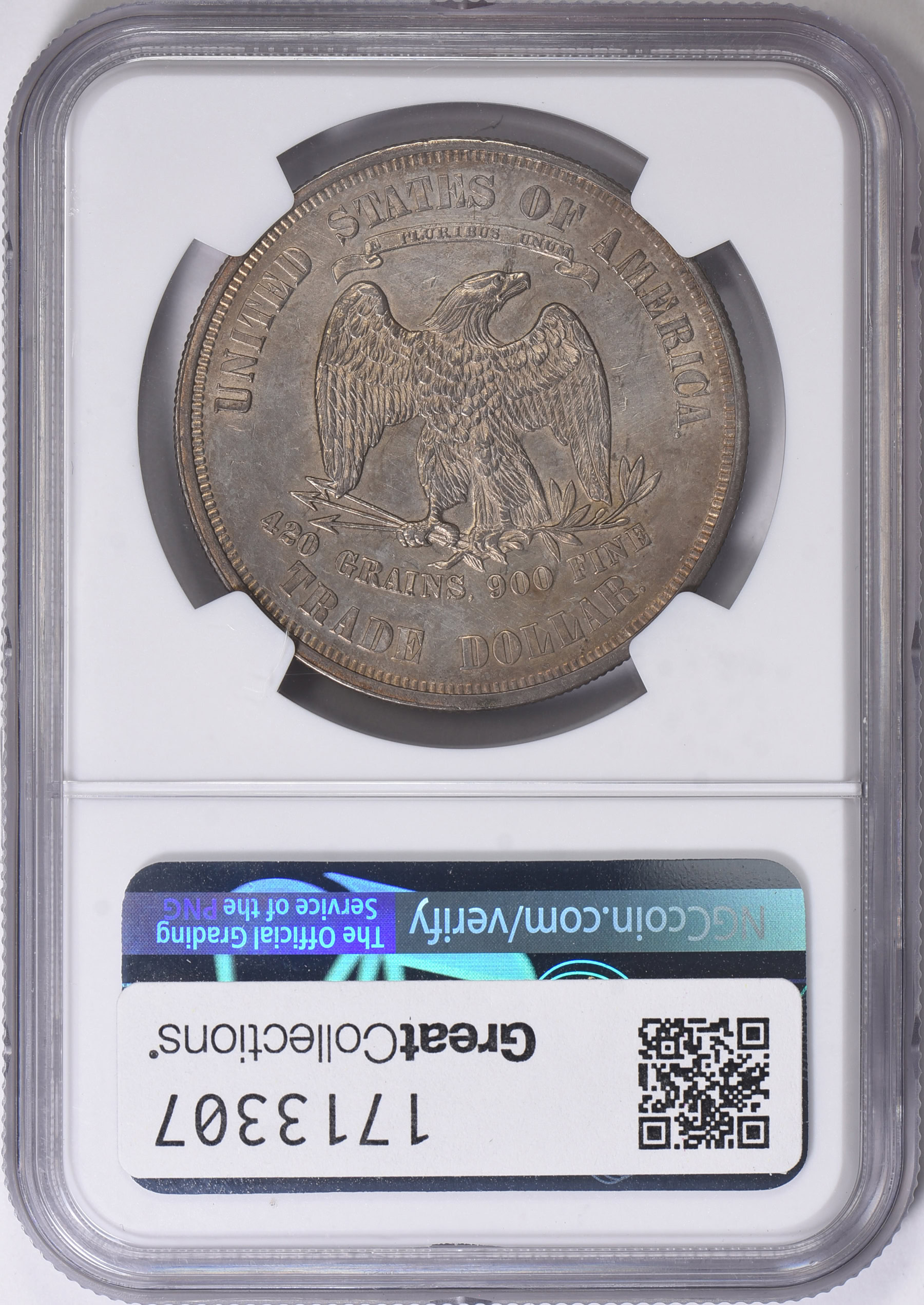 1876 Trade Silver Dollar NGC Unc Details (Item 1713307) | GreatCollections Coin Auctions
