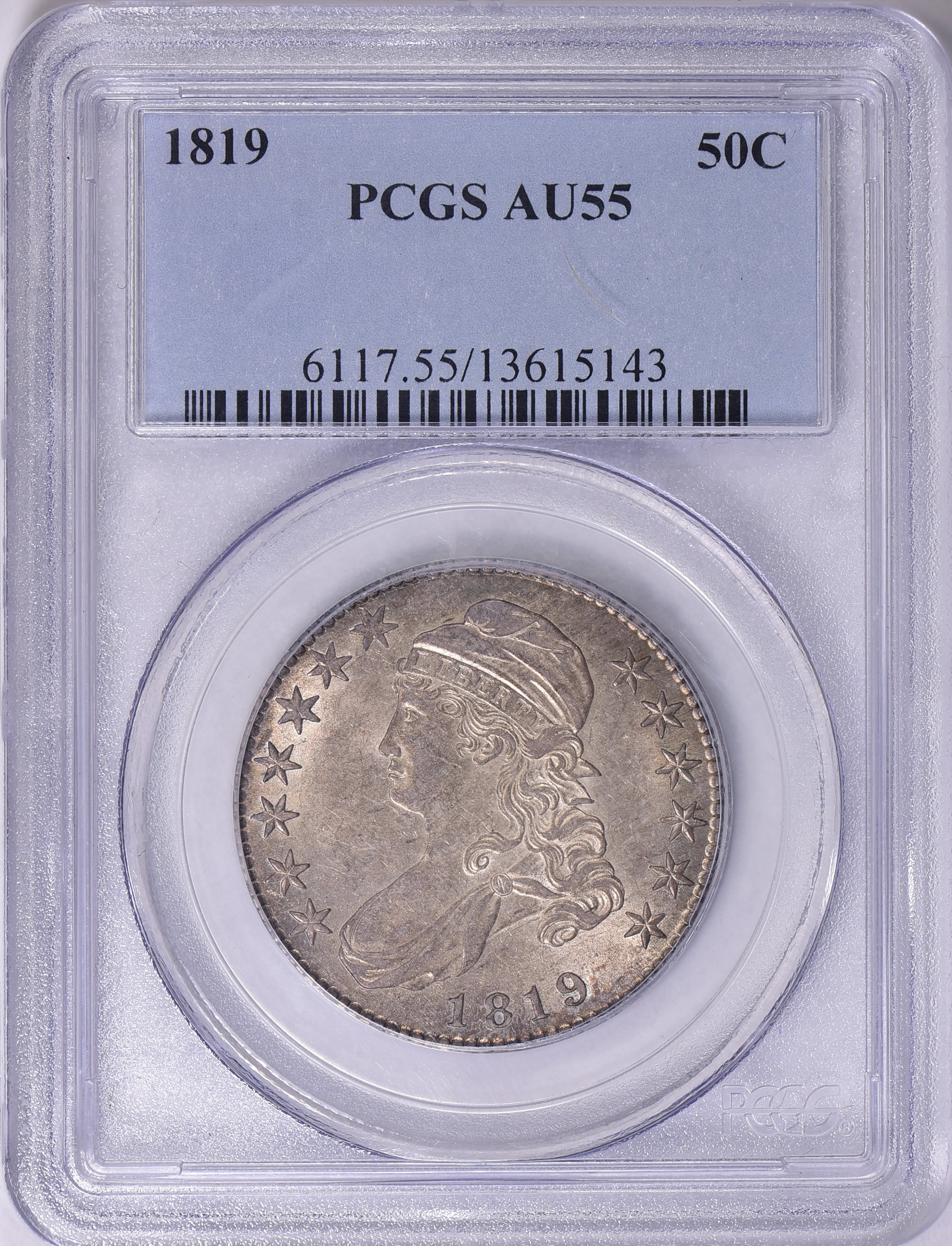 1819 Capped Bust Half Dollar PCGS AU-55 (Item 1713496) | GreatCollections Coin Auctions