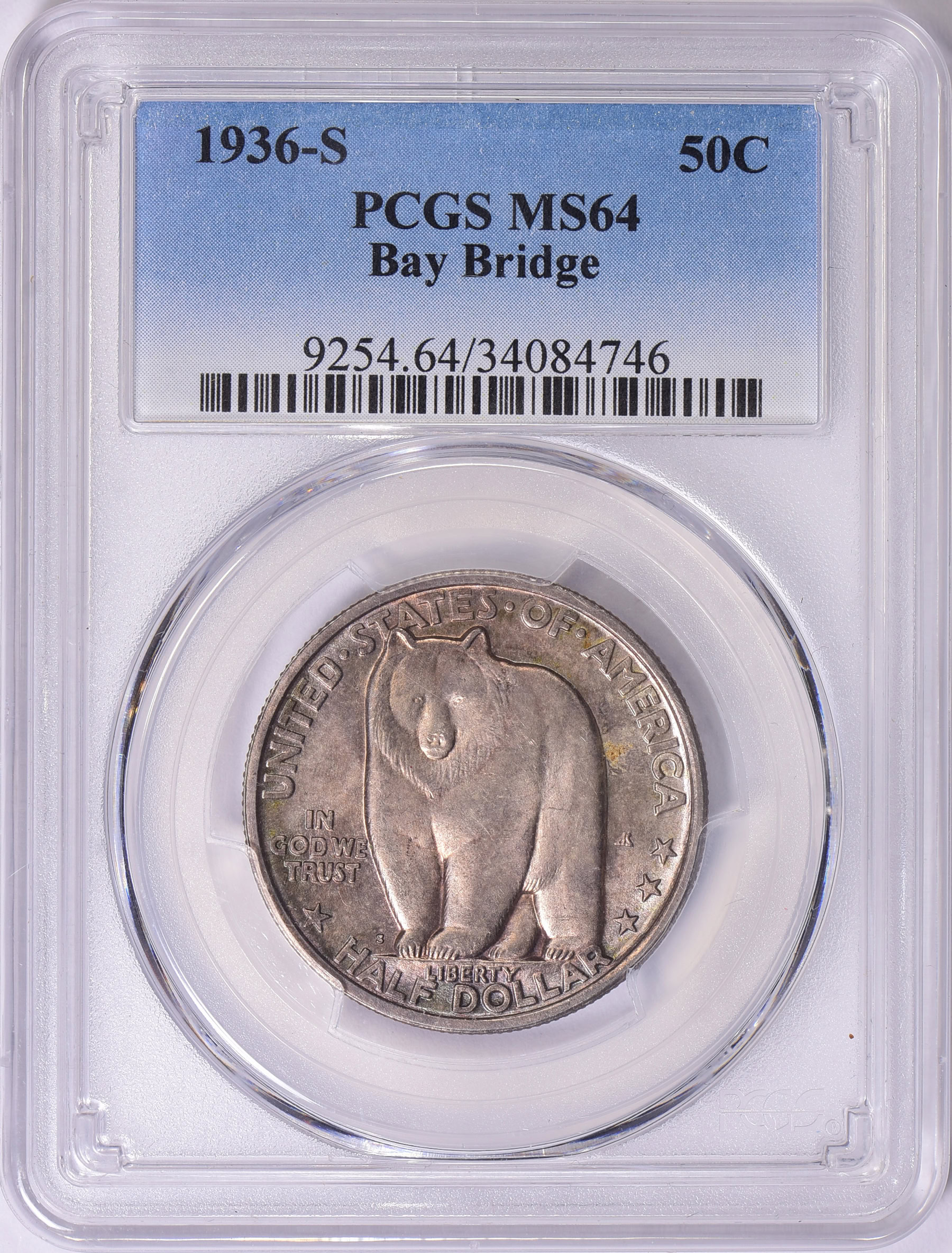 1936-S San-Francisco-Oakland Bay Bridge Opening Half Dollar PCGS MS-64 ...