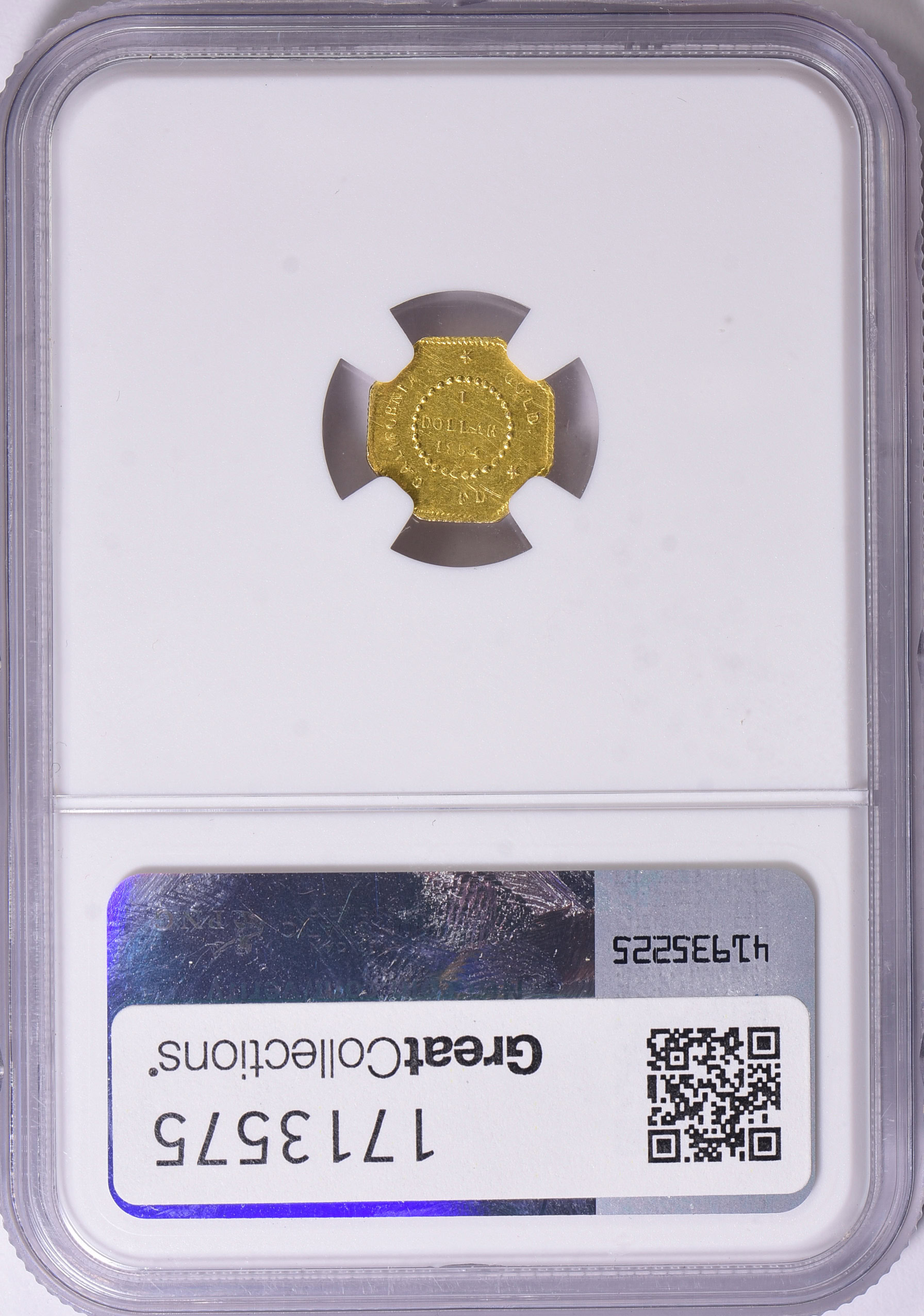 1854 California Fractional Gold $1 BG-509 NGC Unc Details (Item 1713575 ...