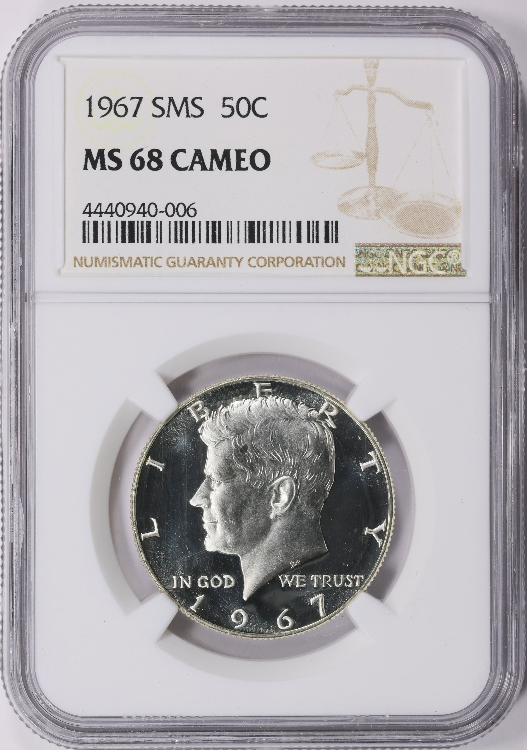 1967 Kennedy Half Dollar SMS NGC MS-68 CAMEO (Item 1713780 ...