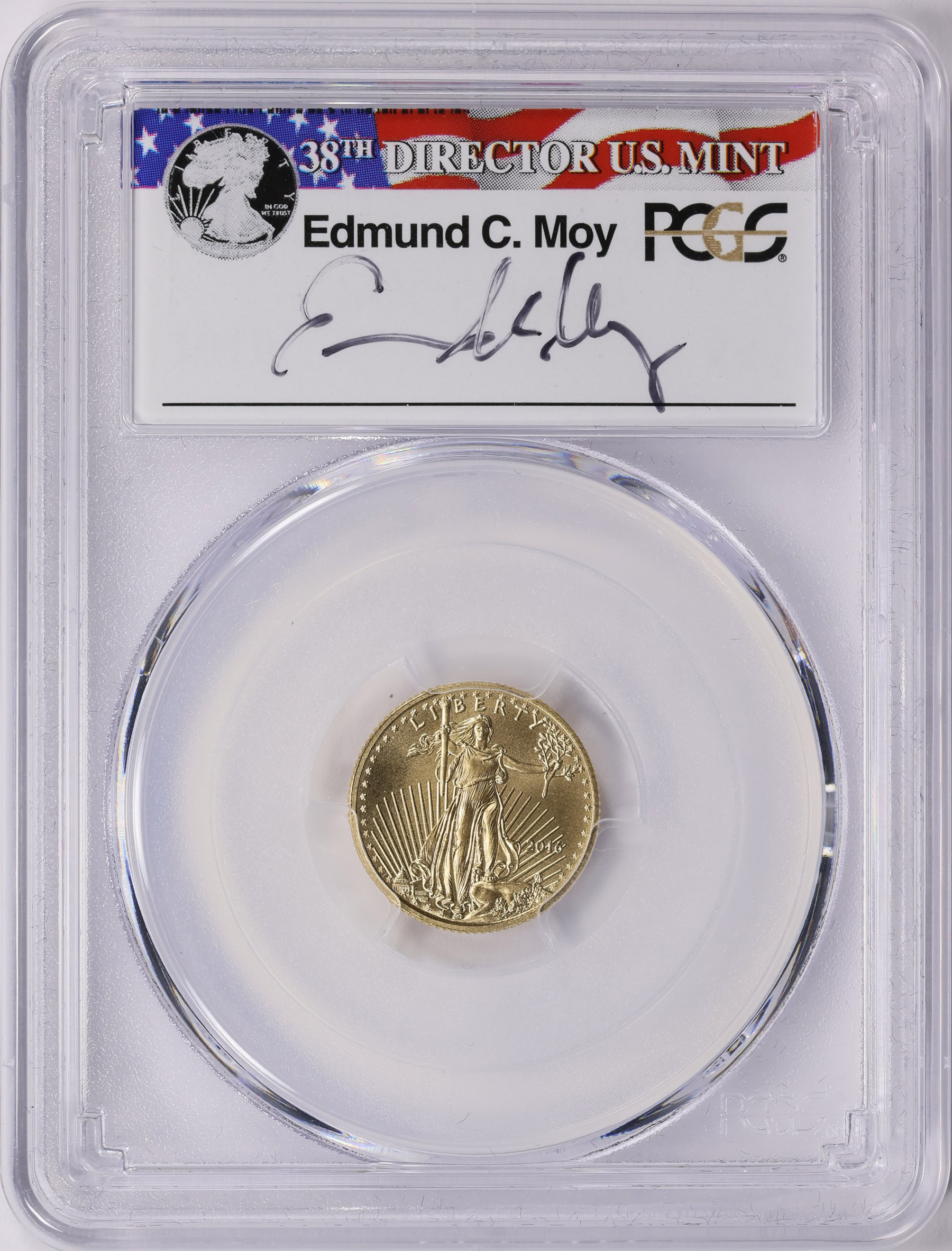 2016 $5 Tenth-Ounce Gold American Eagle 30th Anniversary First Strike PCGS MS-70 (Moy Signed ...