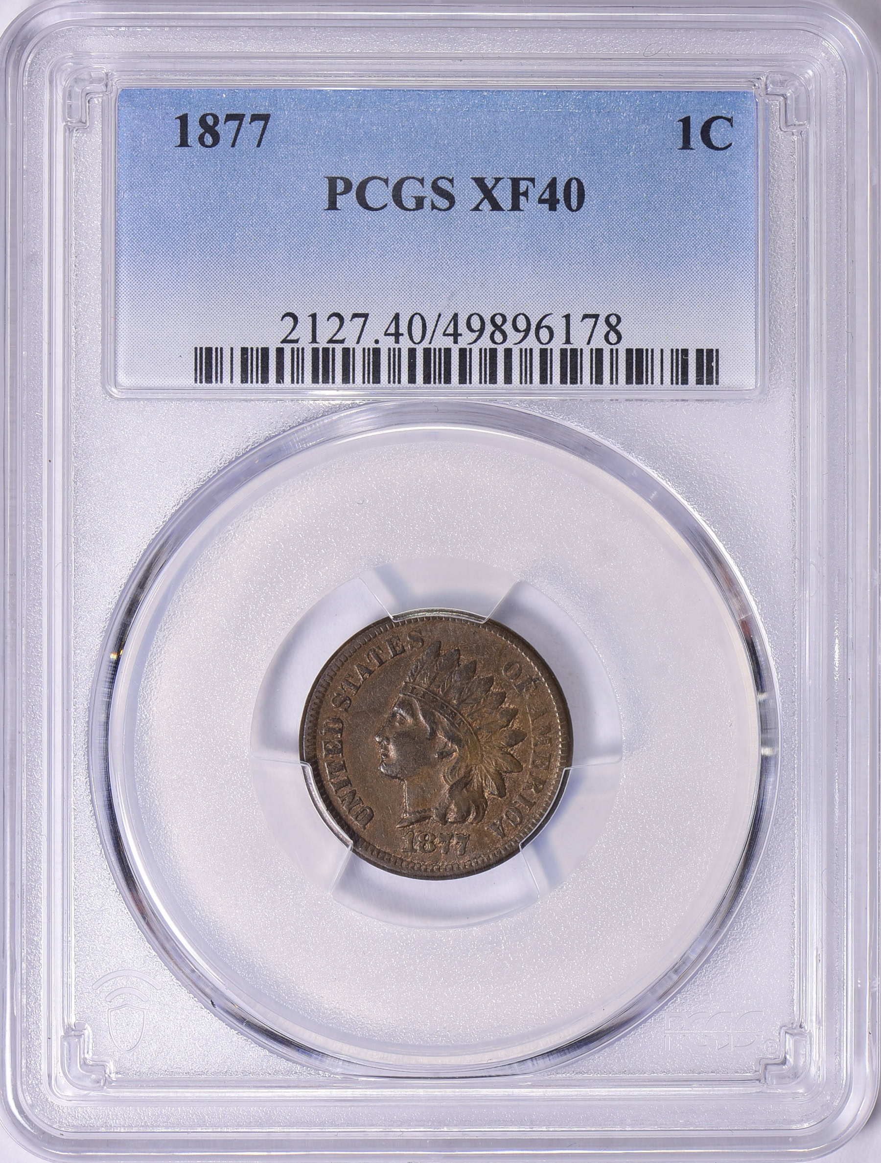 1877 Indian Cent PCGS XF-40 BN (Item 1713925) | GreatCollections Coin Auctions