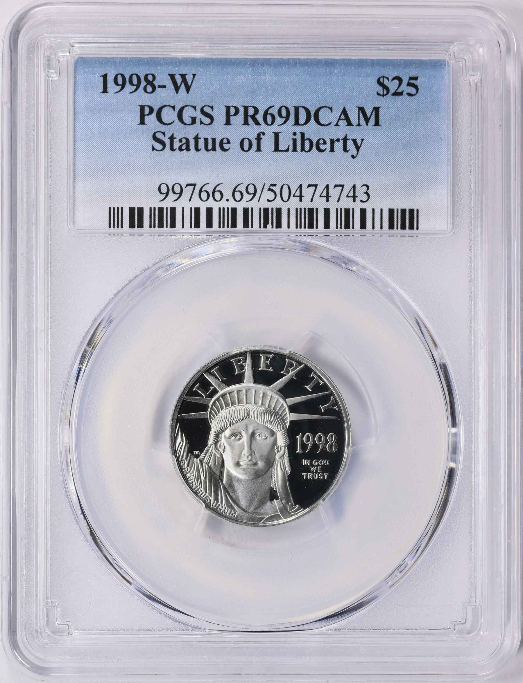1998-W $25 Quarter-Ounce Platinum American Eagle PCGS Proof-69 DCAM ...