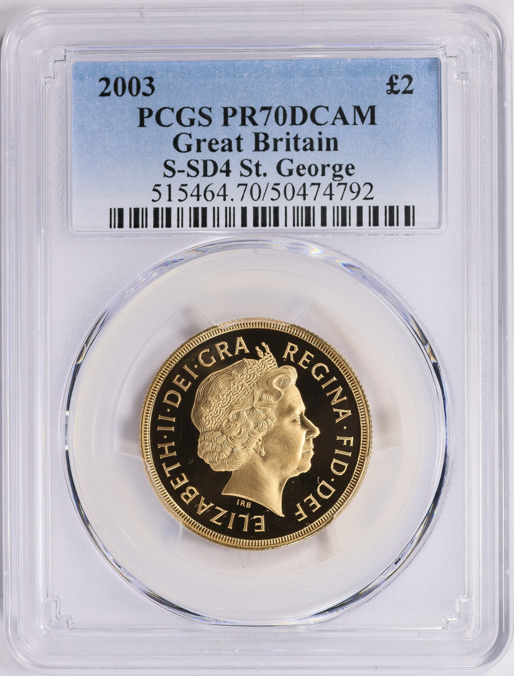 Great Britain 2003 Gold £2 St. George KM-1072 PCGS Proof-70 DCAM (AGW ...