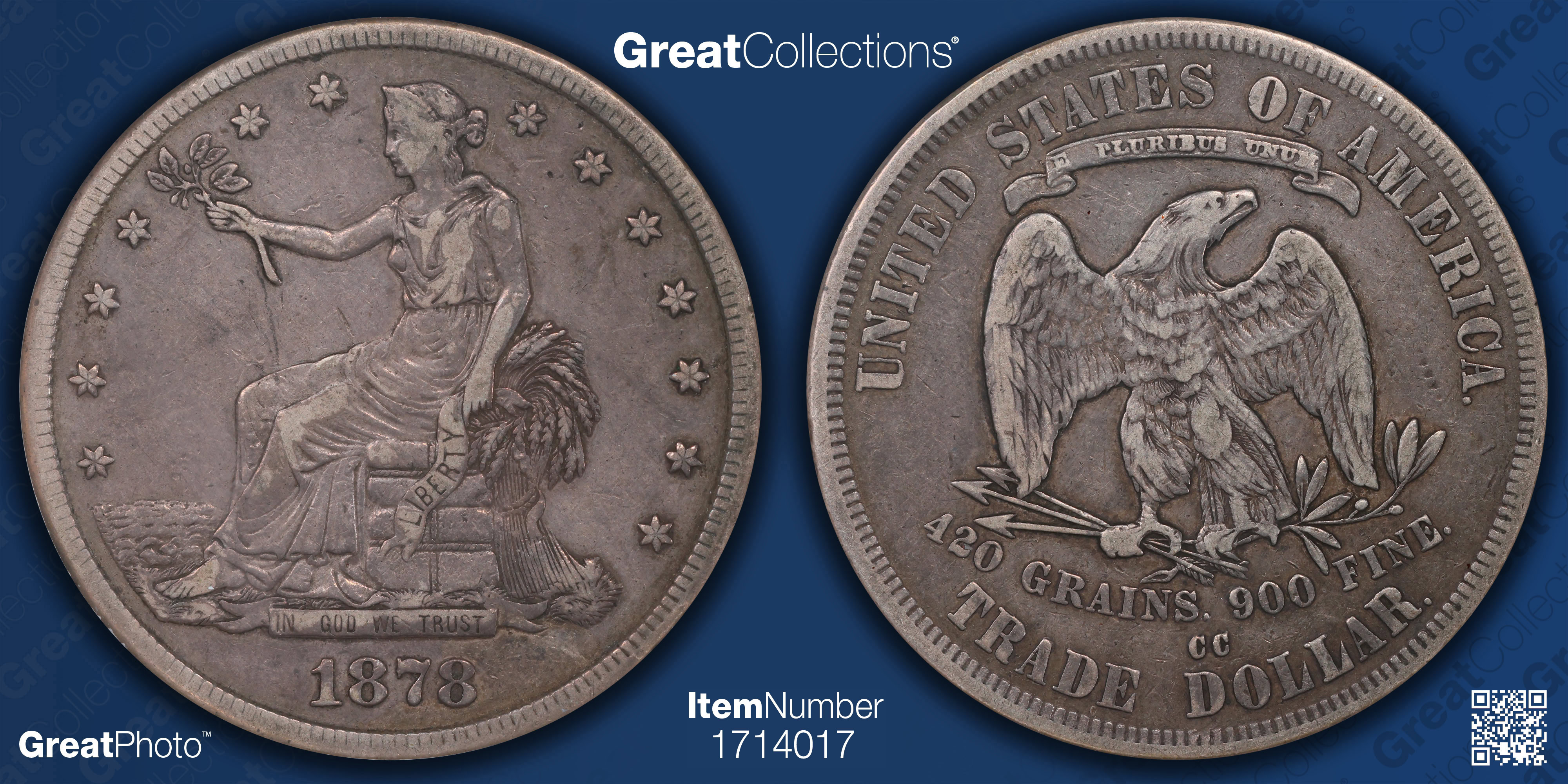 1878-CC Trade Silver Dollar NGC XF-40 (Item 1714017) | GreatCollections ...