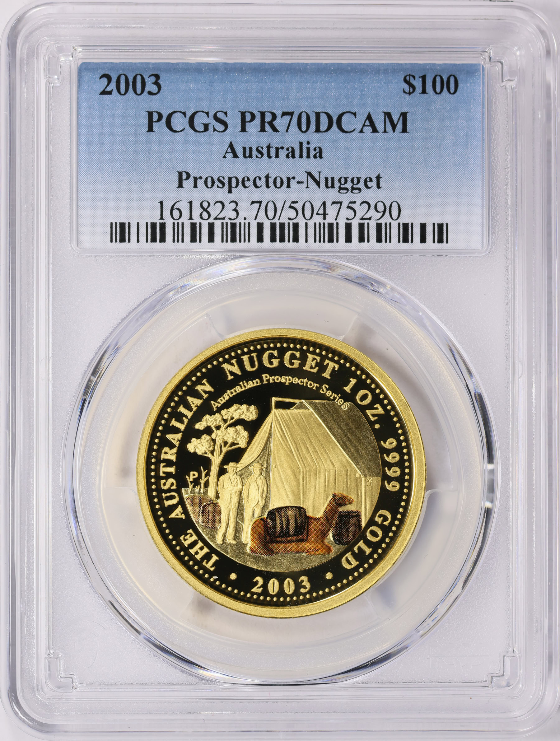 Australia 2003 Gold $100 Prospector-Nugget KM-906 PCGS Proof-70 DCAM ...