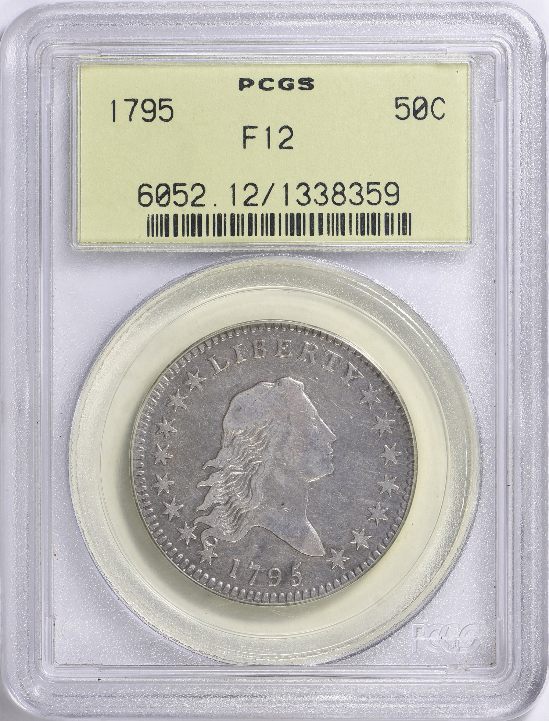 1795 Flowing Hair Half Dollar PCGS F-12 OGH (Item 1714222) | GreatCollections Coin Auctions