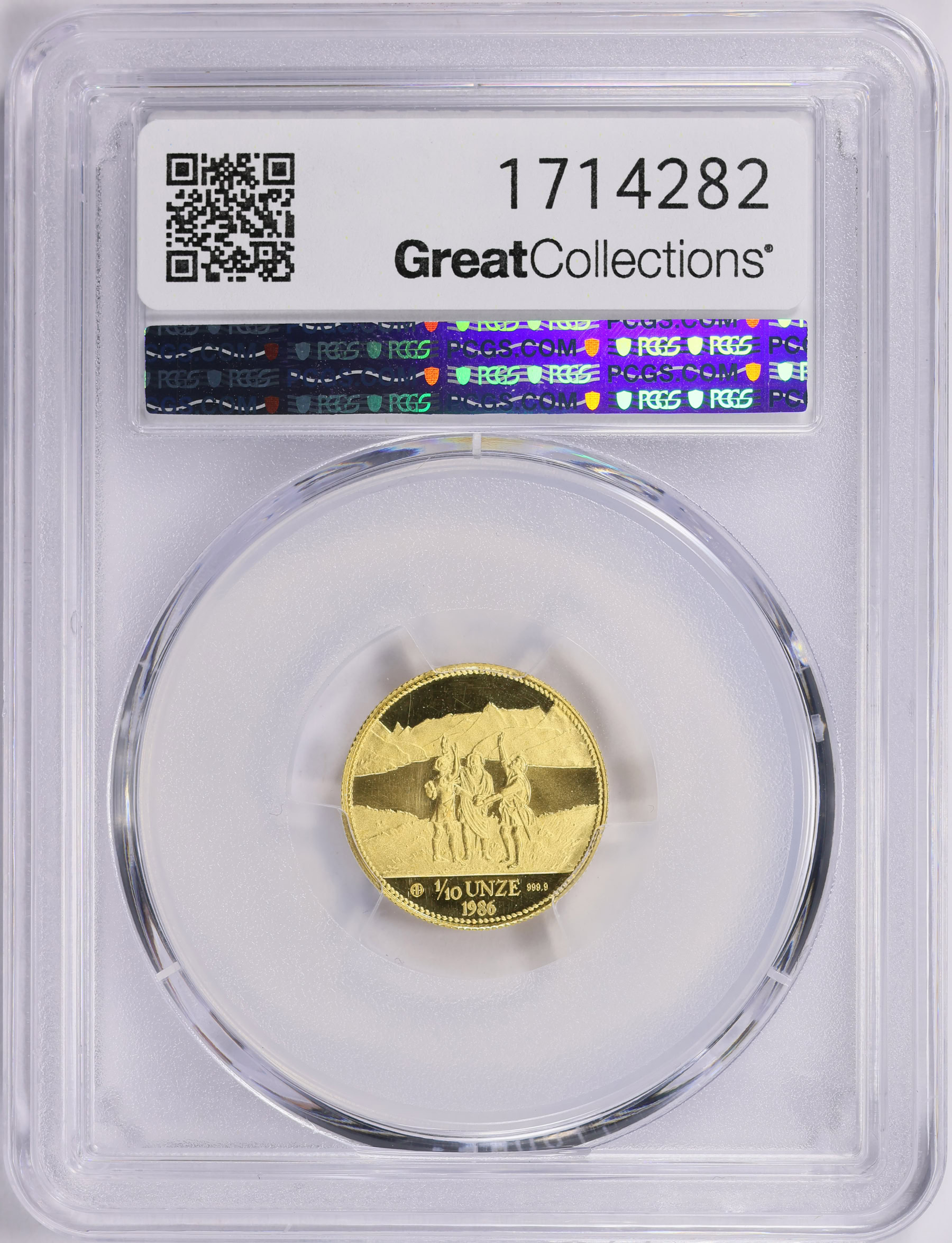 Switzerland 1986-AH Gold 1/10 Unze Rutli Eternal Pact KM-XMB6 PCGS ...