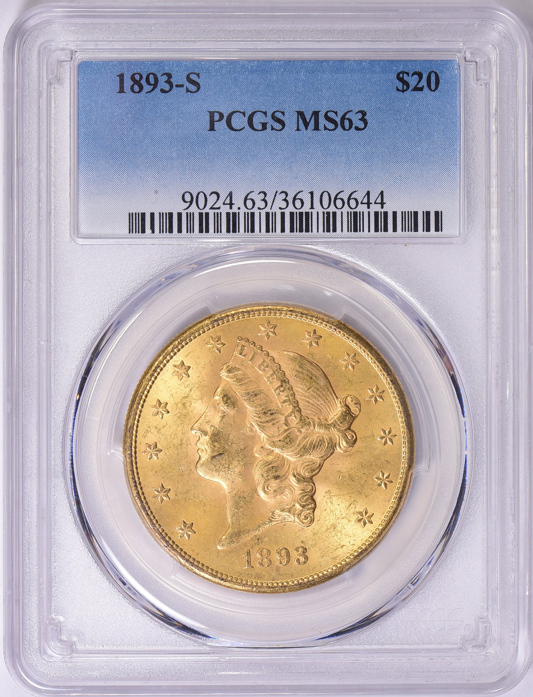 1893-S Liberty Gold Double Eagle PCGS MS-63 (Item 1714287) | GreatCollections Coin Auctions