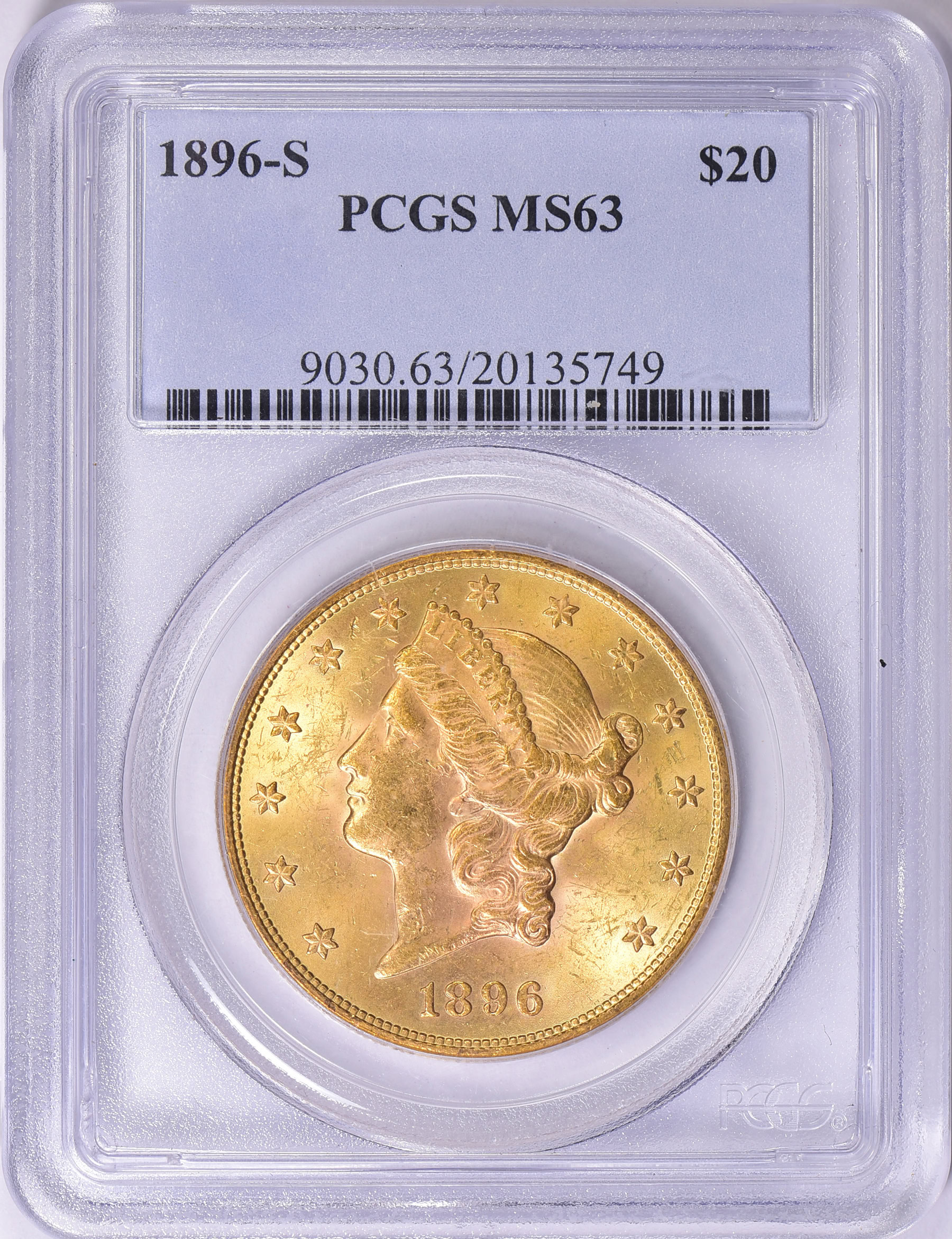 1896-S Liberty Gold Double Eagle PCGS MS-63 (Item 1714288) | GreatCollections Coin Auctions