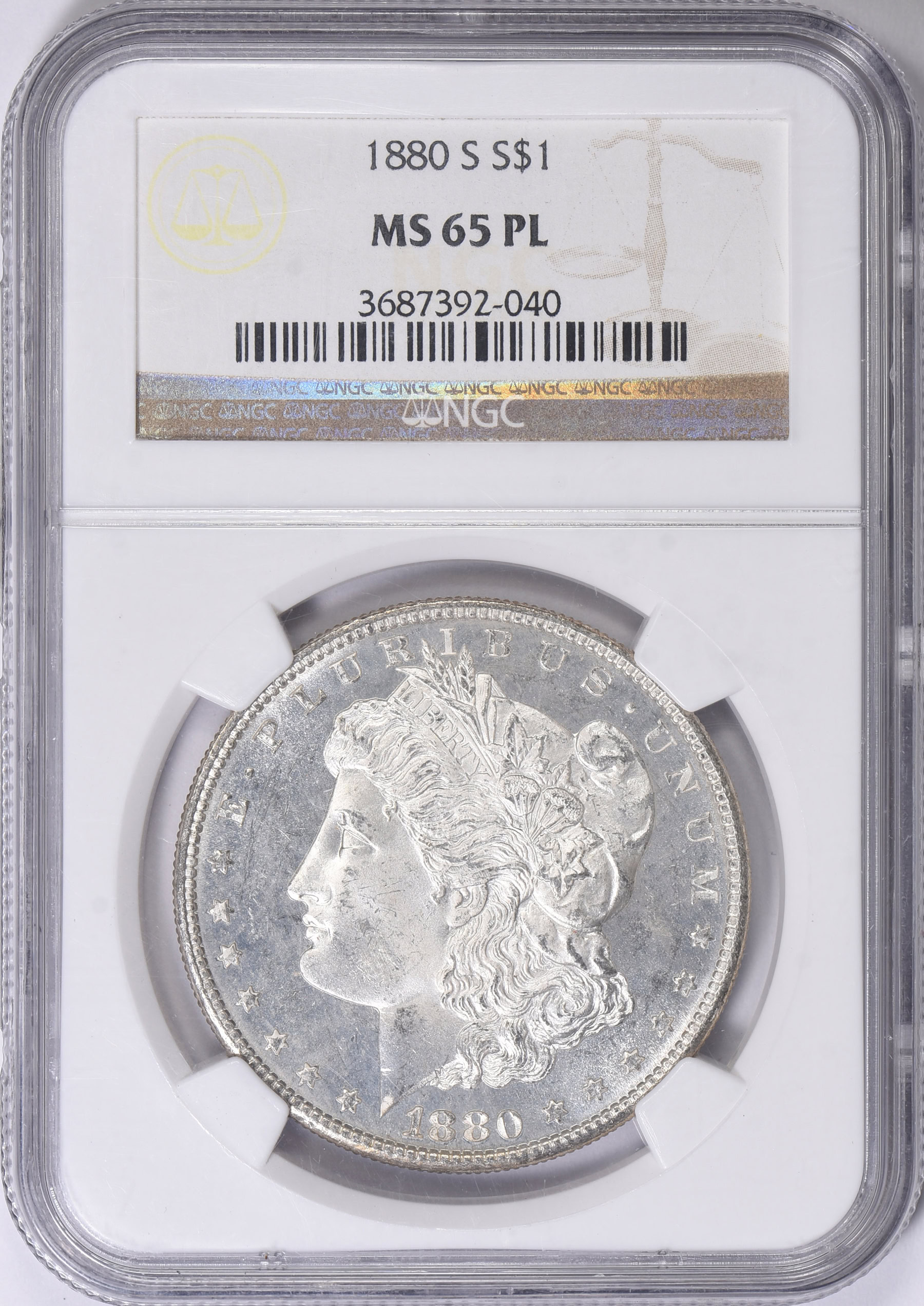 1880-S Morgan Silver Dollar NGC MS-65 PL (Item 1714348) | GreatCollections Coin Auctions