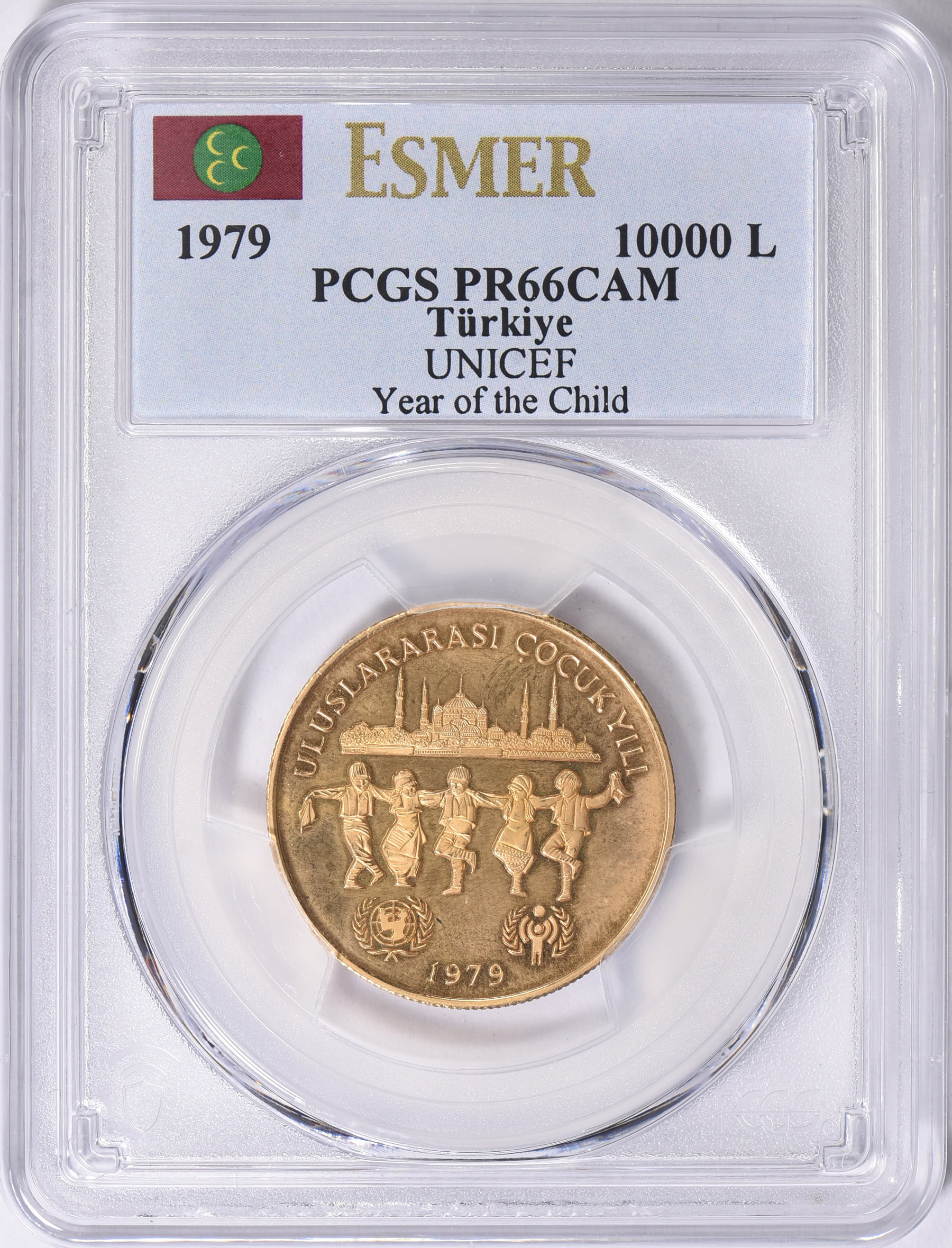 Turkey 1979 Gold 10,000 Lira UNICEF Year of the Child KM-933 PCGS Proof ...