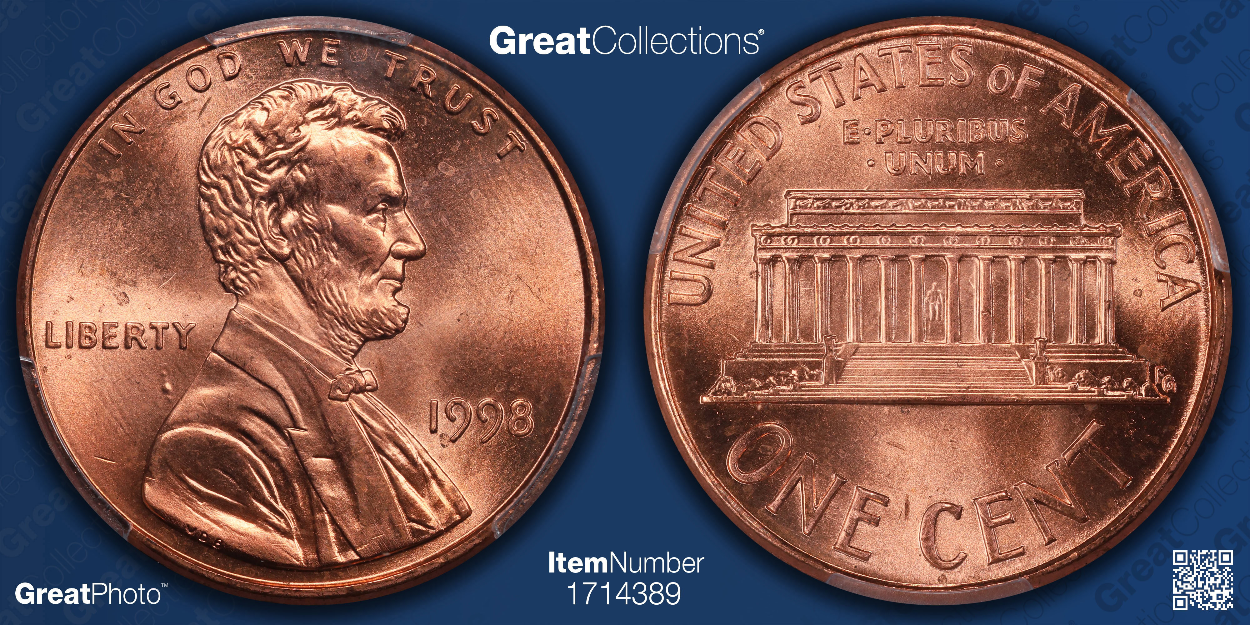 1998 Lincoln Cent Wide AM PCGS MS-65 RD (Item 1714389 ...