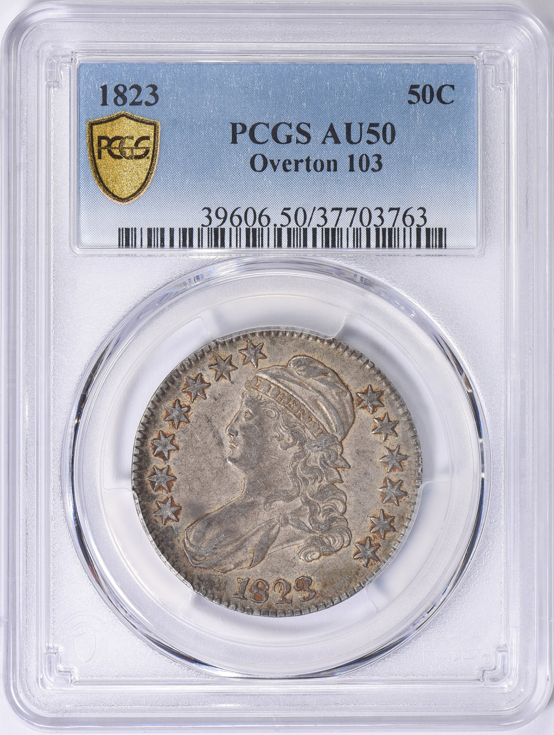 1823 Capped Bust Half Dollar Overton 103 PCGS AU-50 (Item 1714399 ...